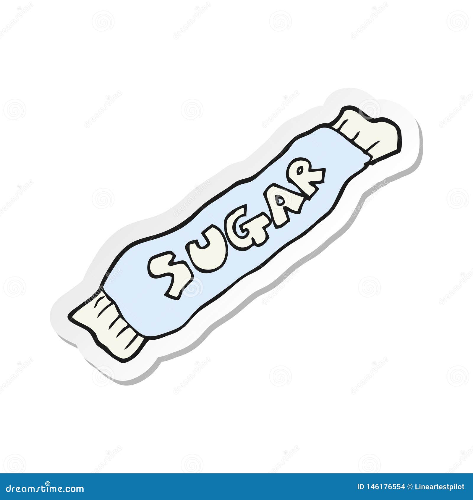Sticker of a Cartoon Packet of Sugar Stock Vector - Illustration of ...