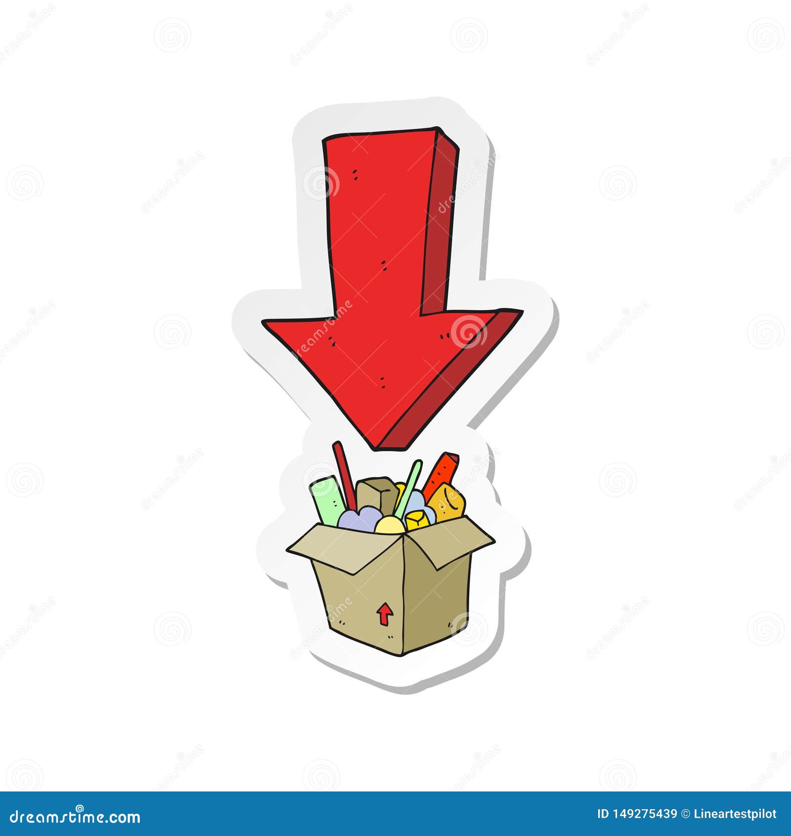 Cartoon Of Man Packing Or Unpacking Cardboard Paper Box Or Package ...