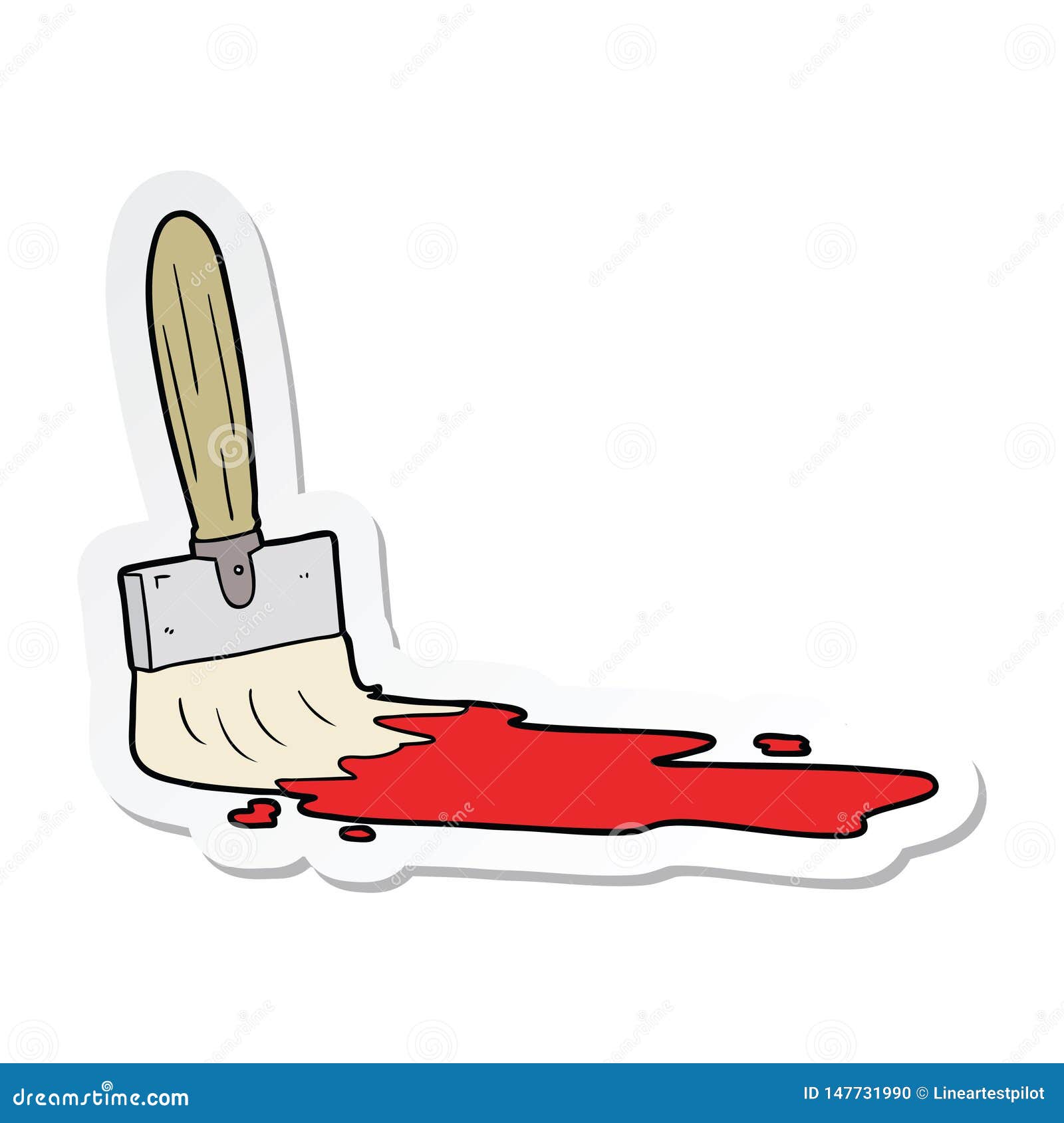 Sticker of a Cartoon Paint Brush Stock Vector - Illustration of paint ...