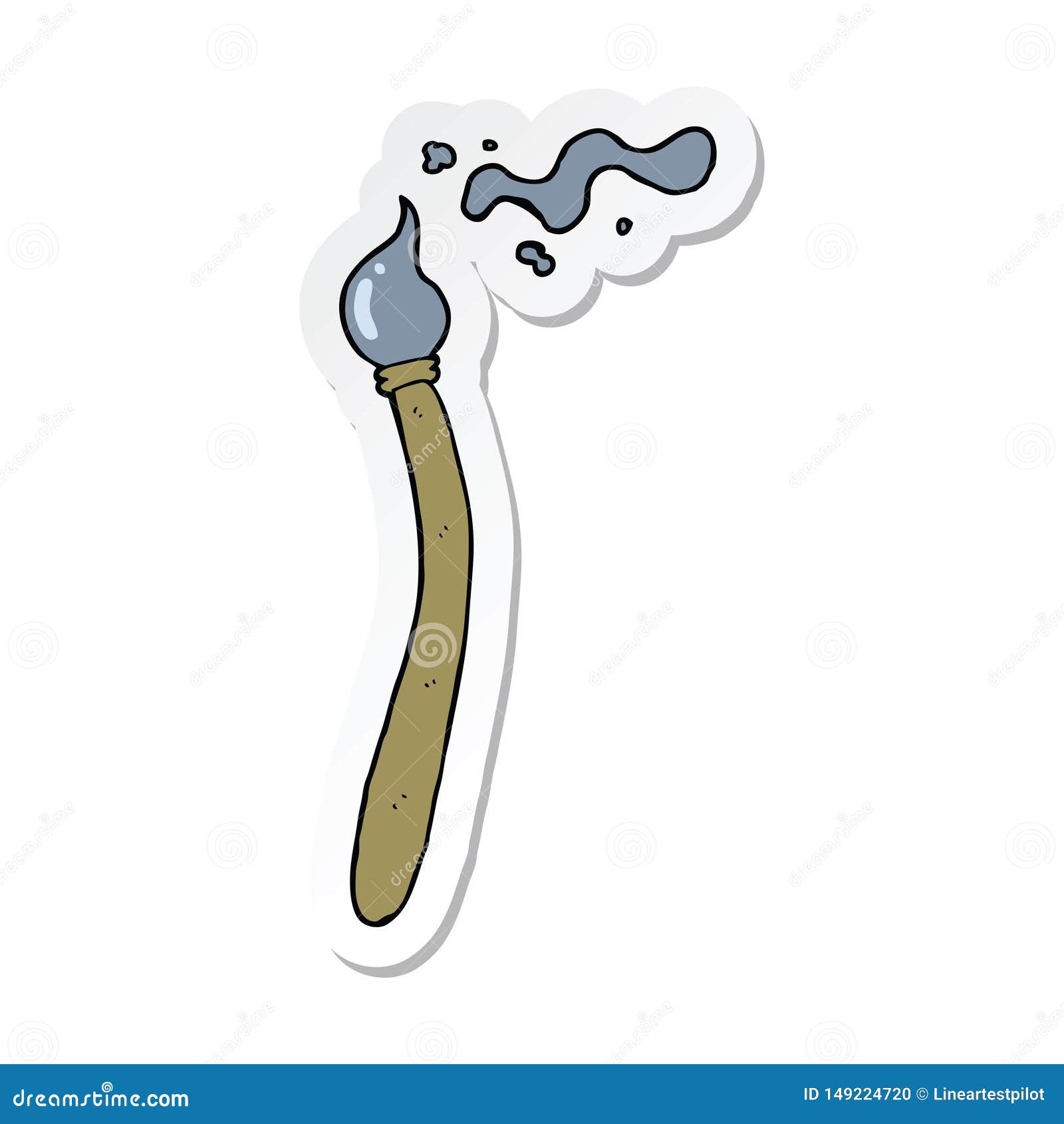 Sticker of a Cartoon Paint Brush Stock Vector - Illustration of objects ...