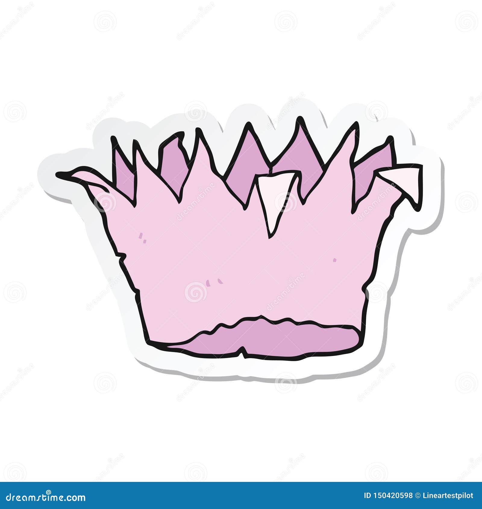 Sticker of a Cartoon Paper Crown Stock Vector - Illustration of label ...