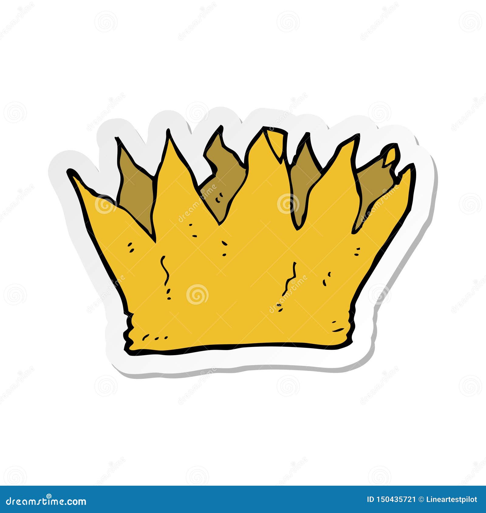Sticker of a Cartoon Paper Crown Stock Vector - Illustration of drawn ...