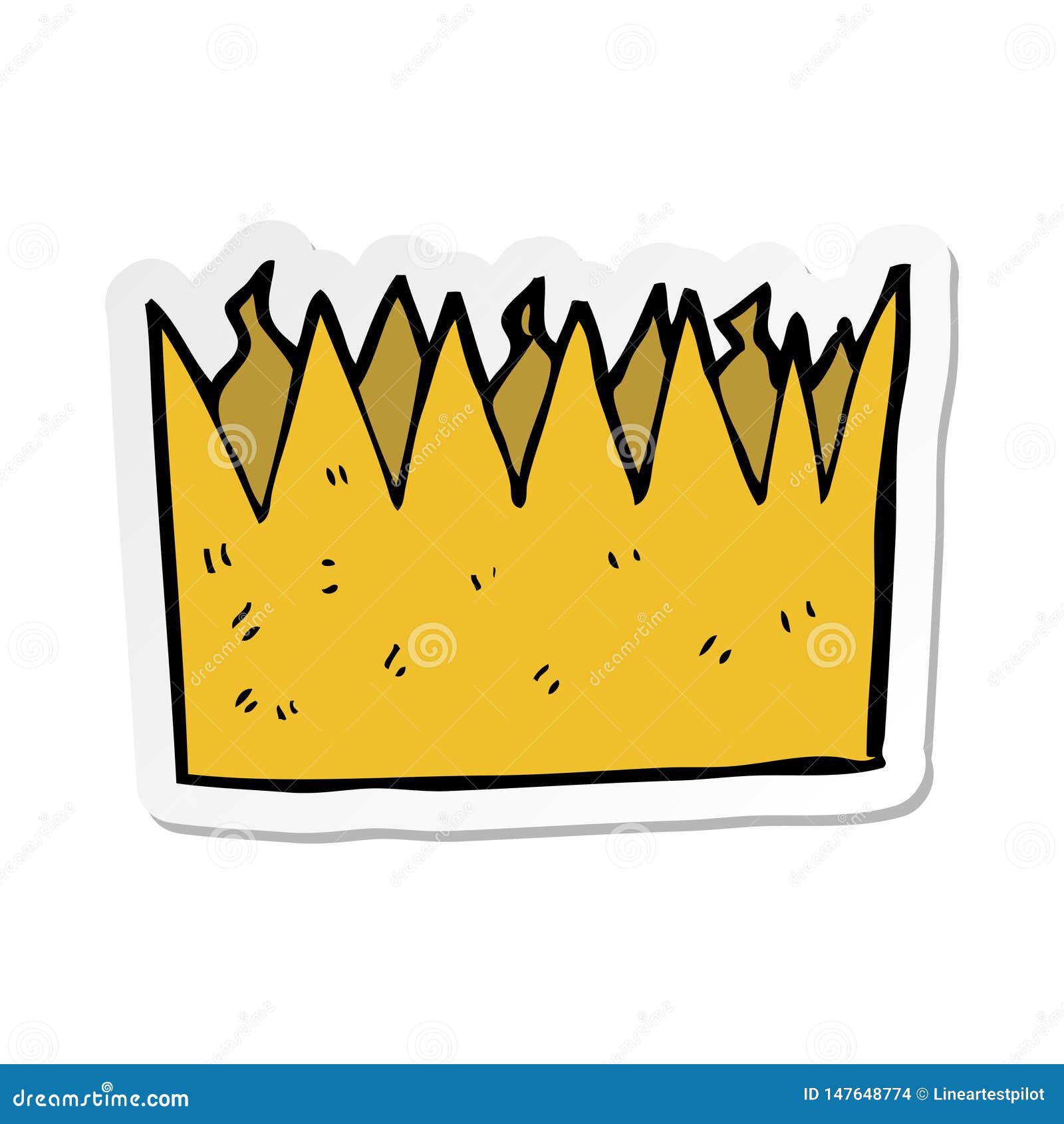Sticker of a Cartoon Paper Crown Stock Vector - Illustration of line ...