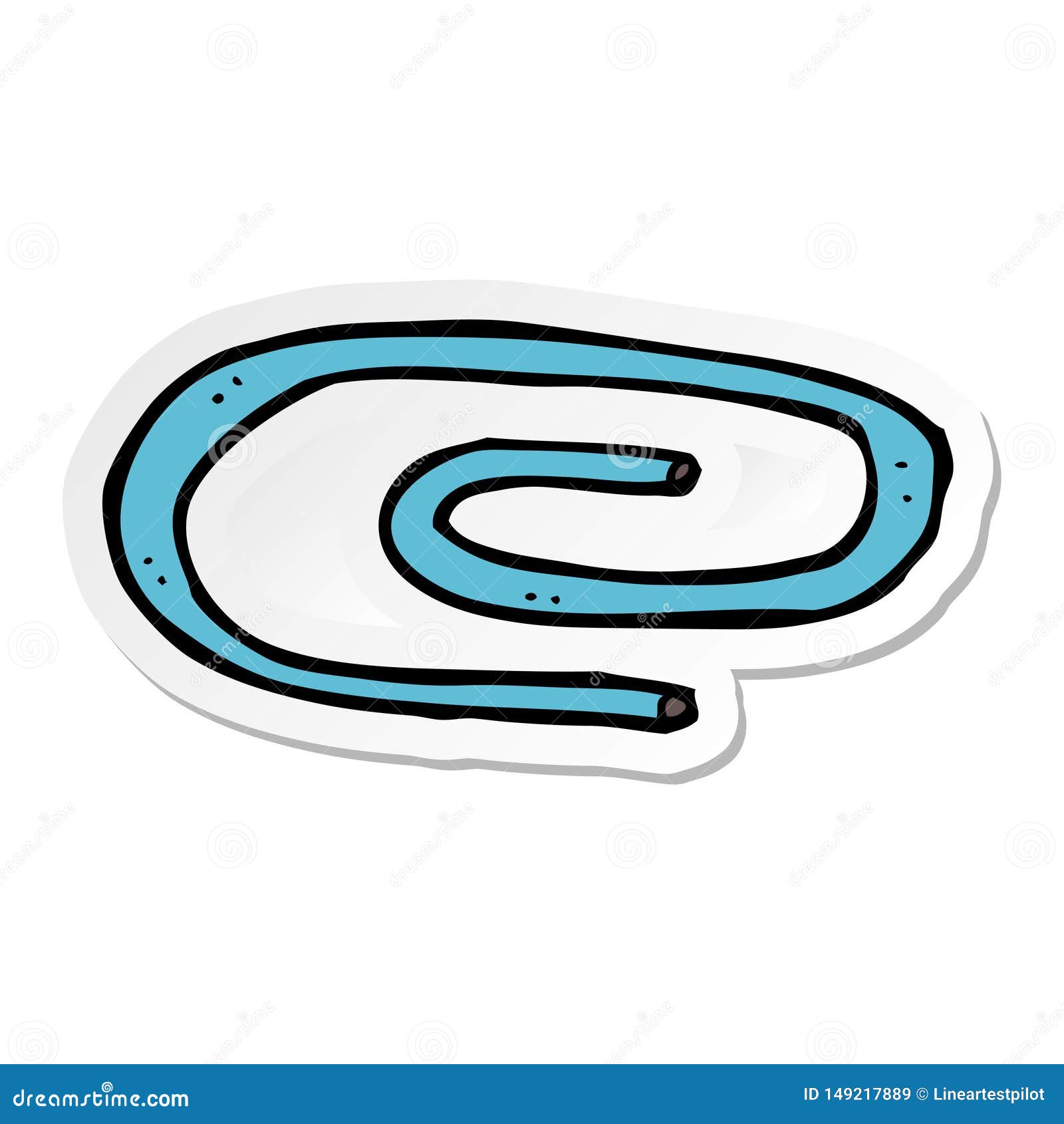 Sticker of a Cartoon Paperclip Stock Vector - Illustration of retro ...