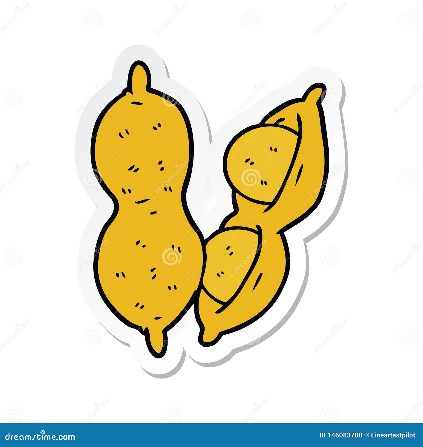 Sticker of a Cartoon Peanuts Stock Vector - Illustration of funny ...