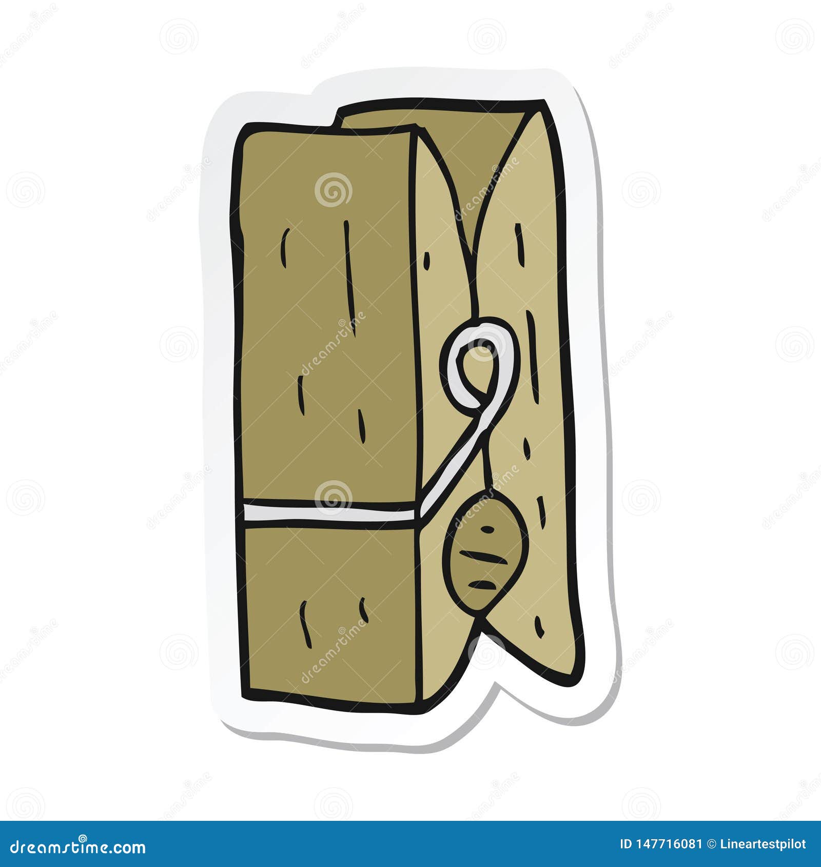 Sticker of a cartoon peg stock vector. Illustration of wooden - 147716081