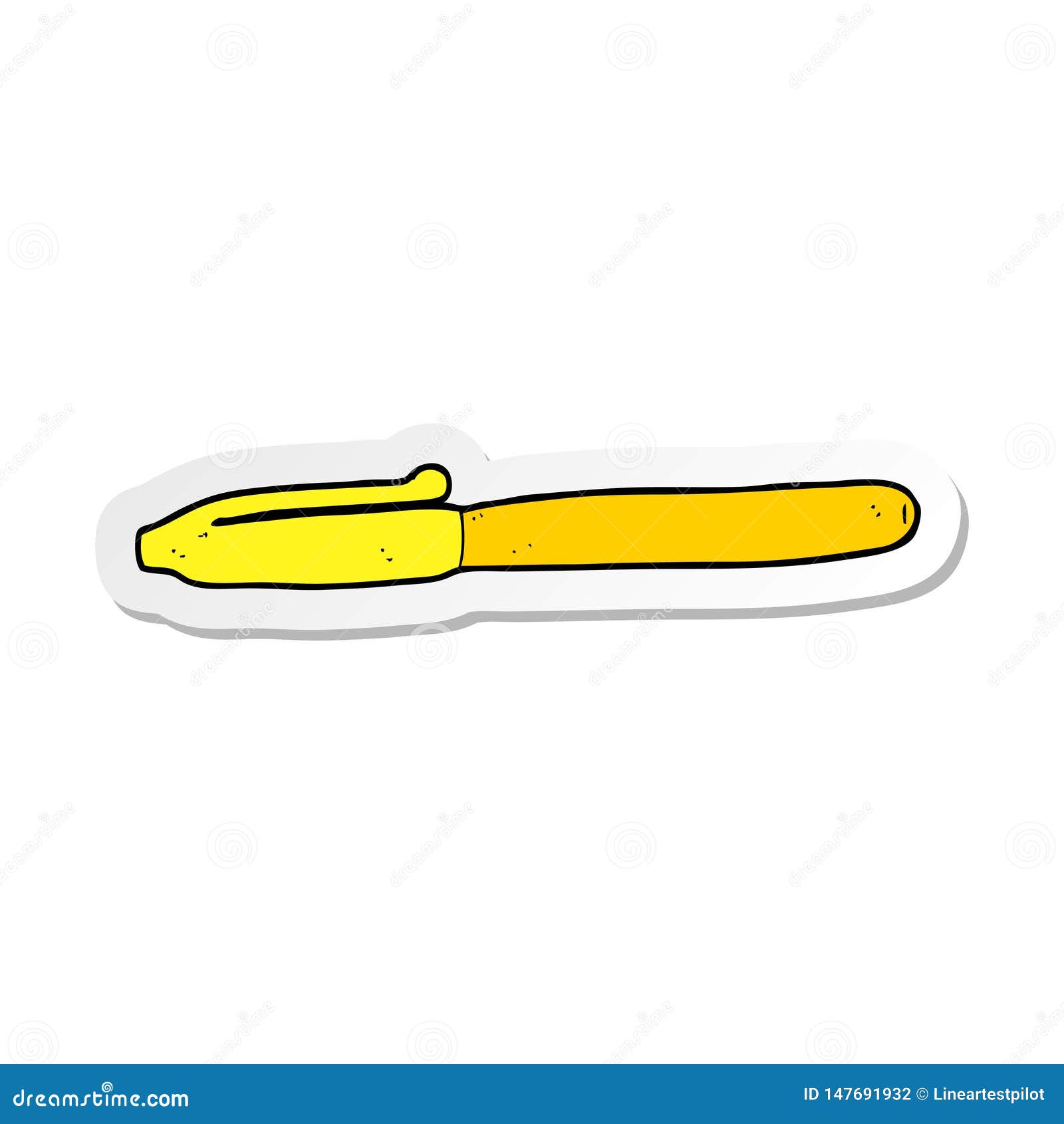Sticker of a cartoon pen stock vector. Illustration of writing - 147691932