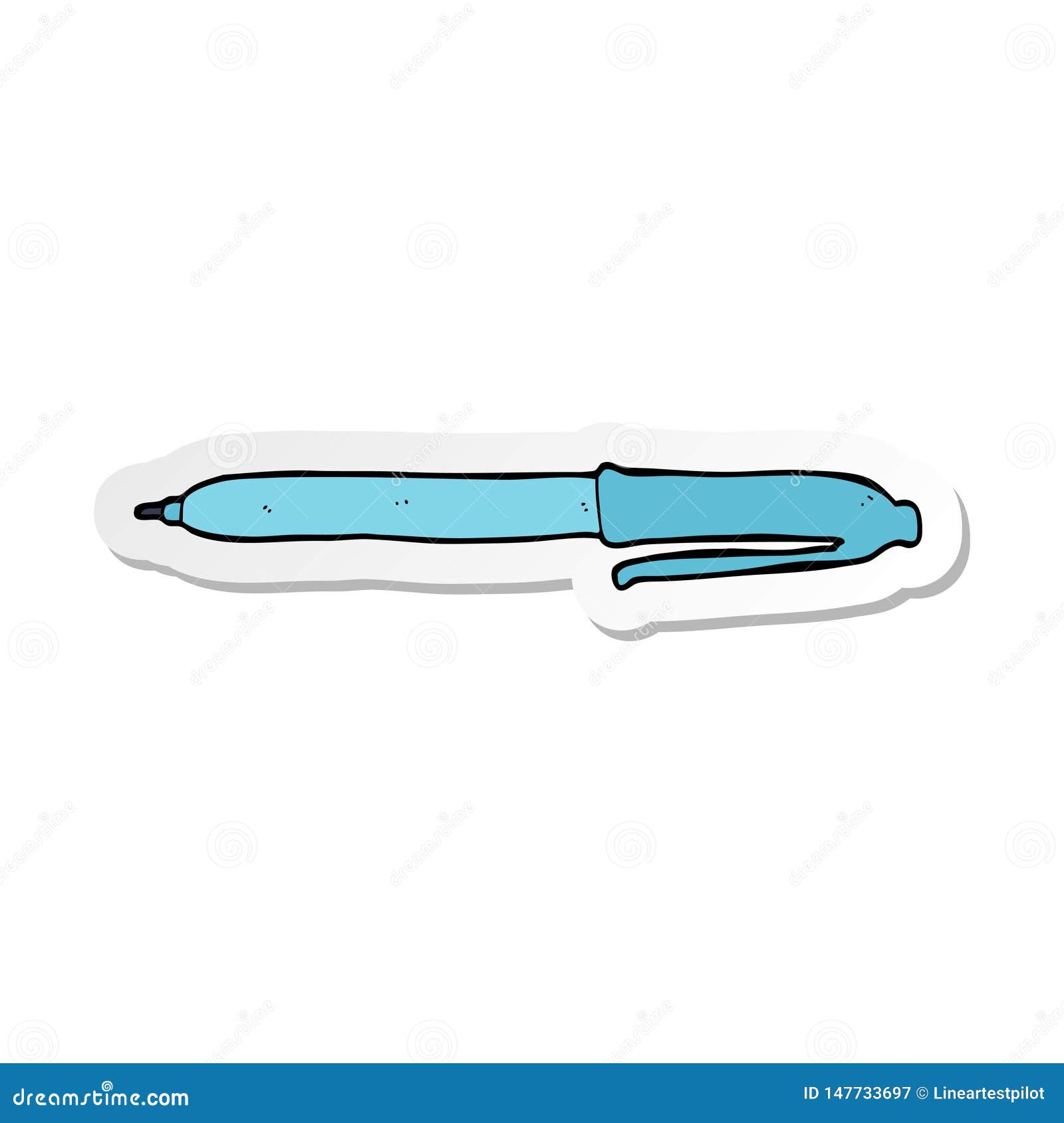 Sticker of a cartoon pen stock vector. Illustration of drawing - 147733697