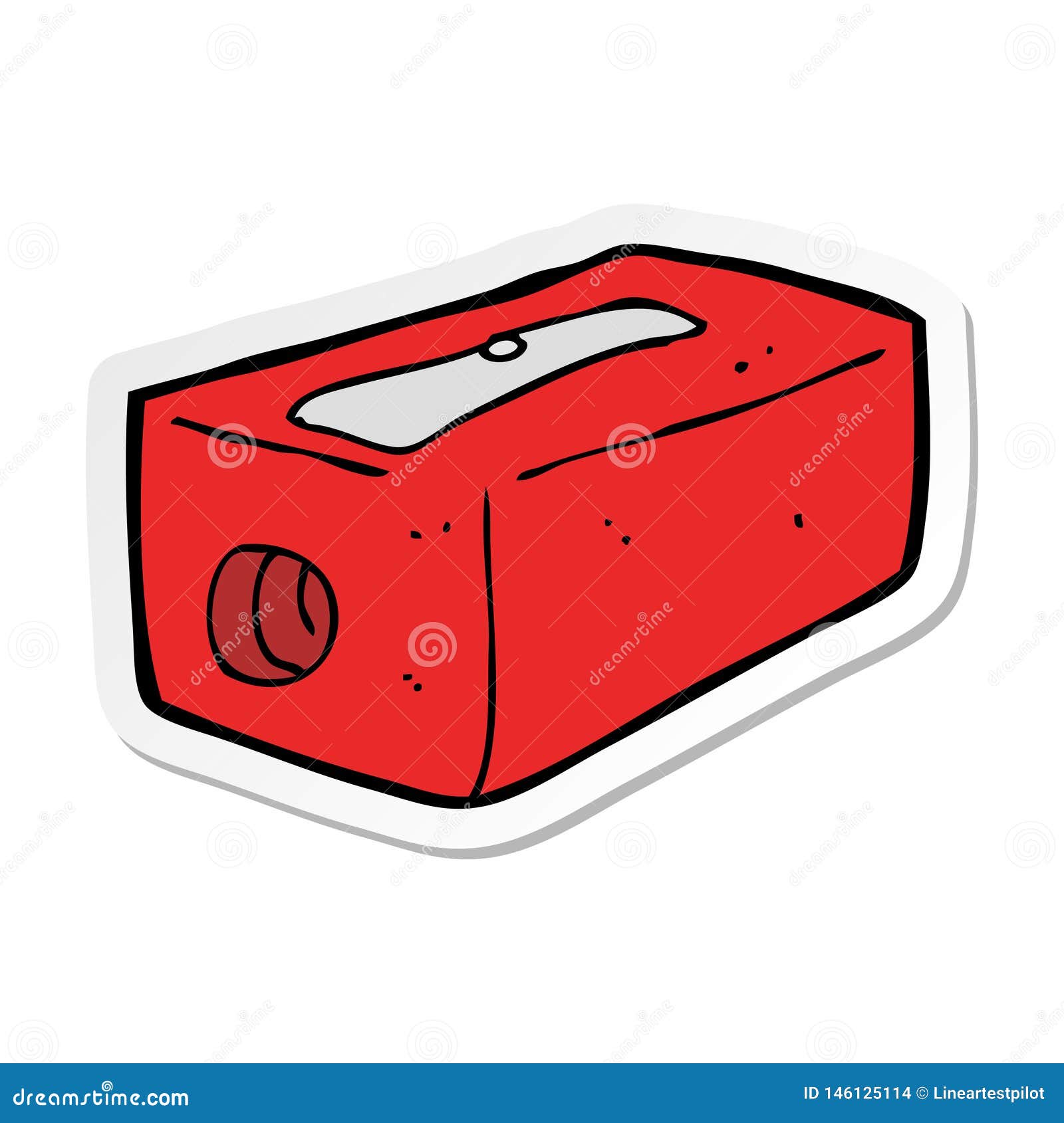 Sticker of a Cartoon Pencil Sharpener Stock Vector - Illustration of ...