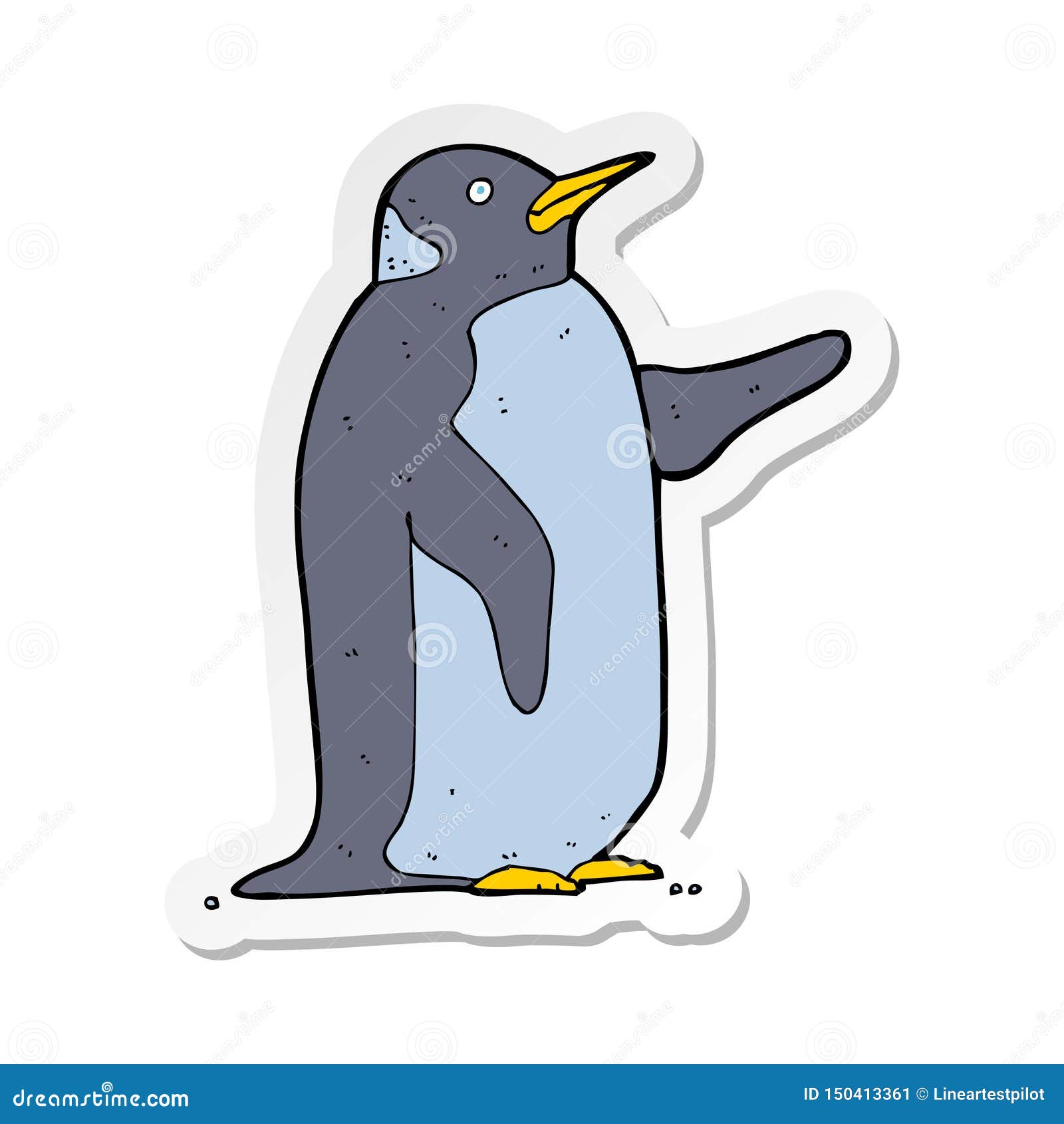 Sticker of a Cartoon Penguin Stock Vector - Illustration of animals ...
