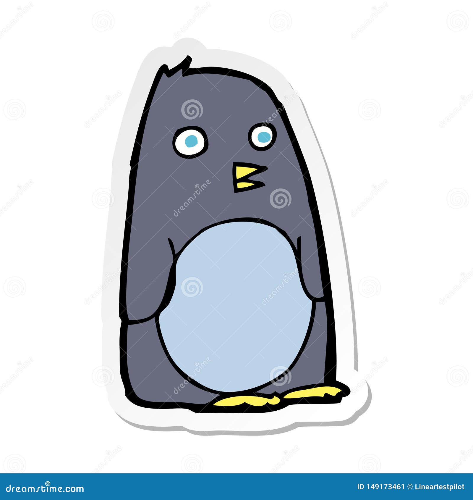 Sticker of a Cartoon Penguin Stock Vector - Illustration of character ...