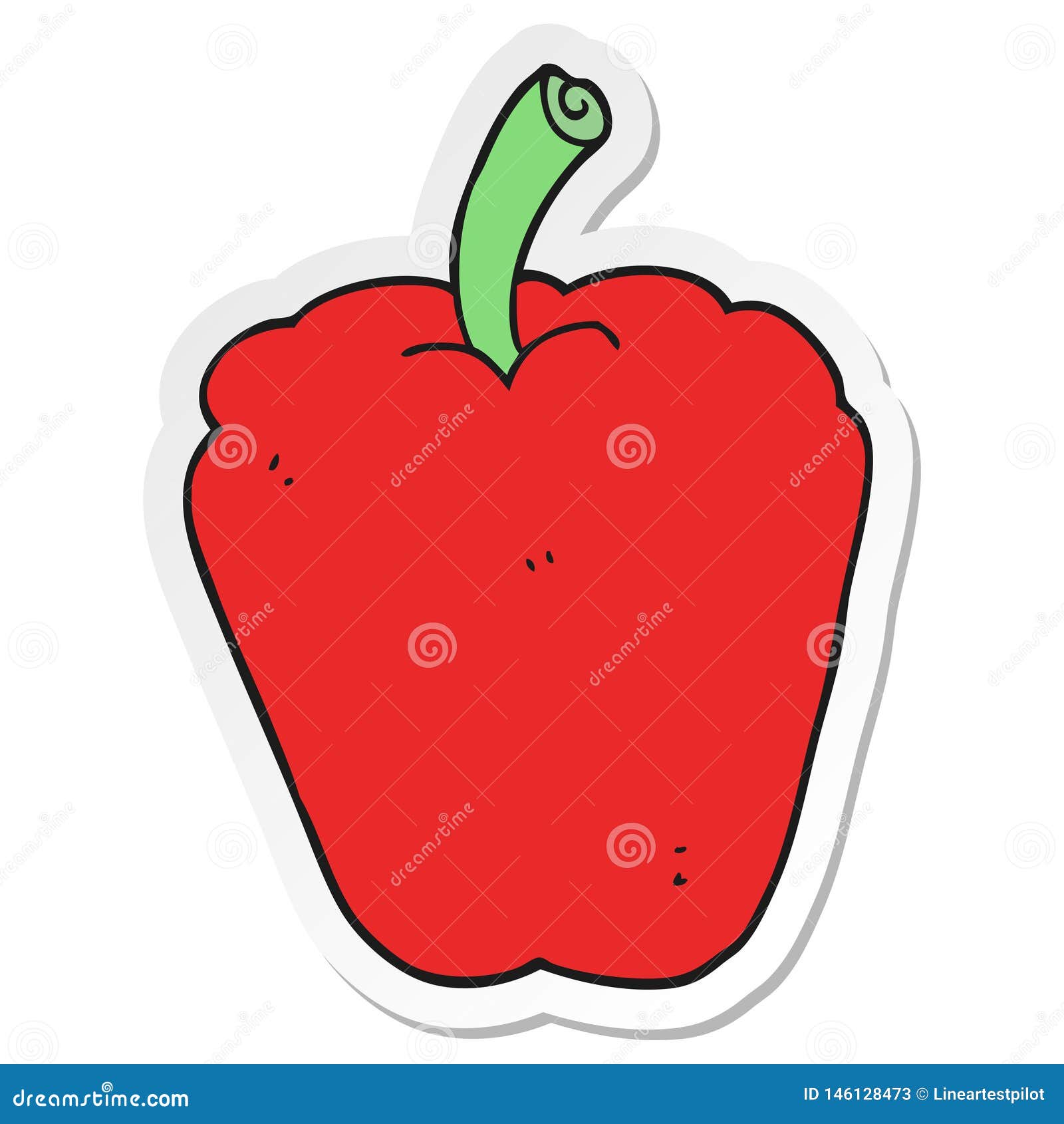 Sticker of a Cartoon Pepper Stock Vector - Illustration of drawing ...