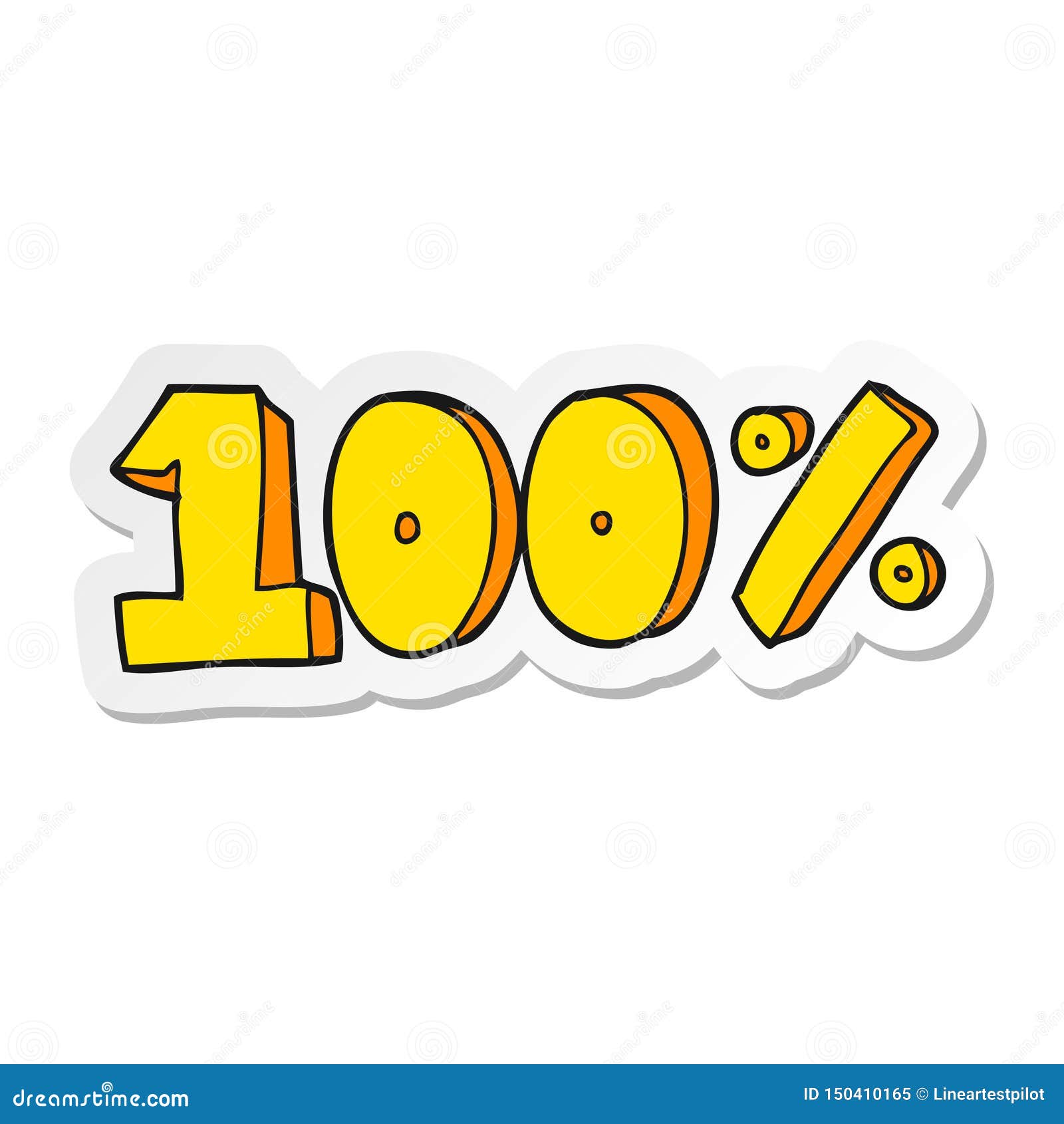 Sticker of a Cartoon 100 Per Cent Symbol Stock Vector - Illustration of ...