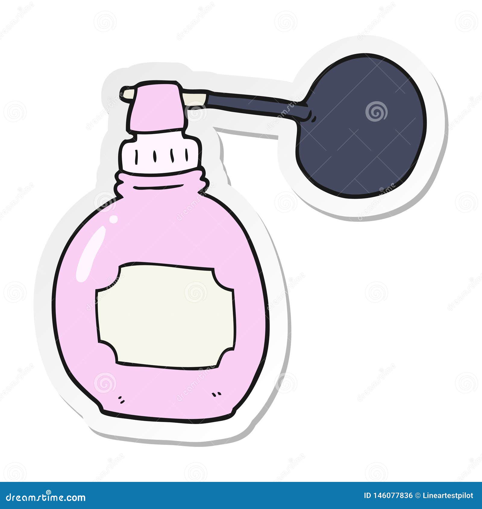 Sticker of a Cartoon Perfume Bottle Stock Vector - Illustration of hand ...
