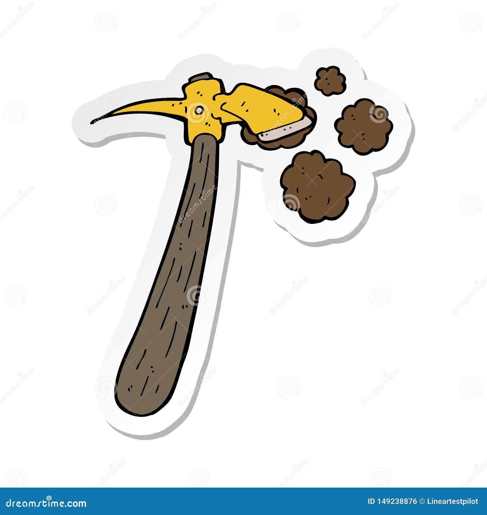Sticker of a Cartoon Pick Axe Stock Vector - Illustration of quirky ...