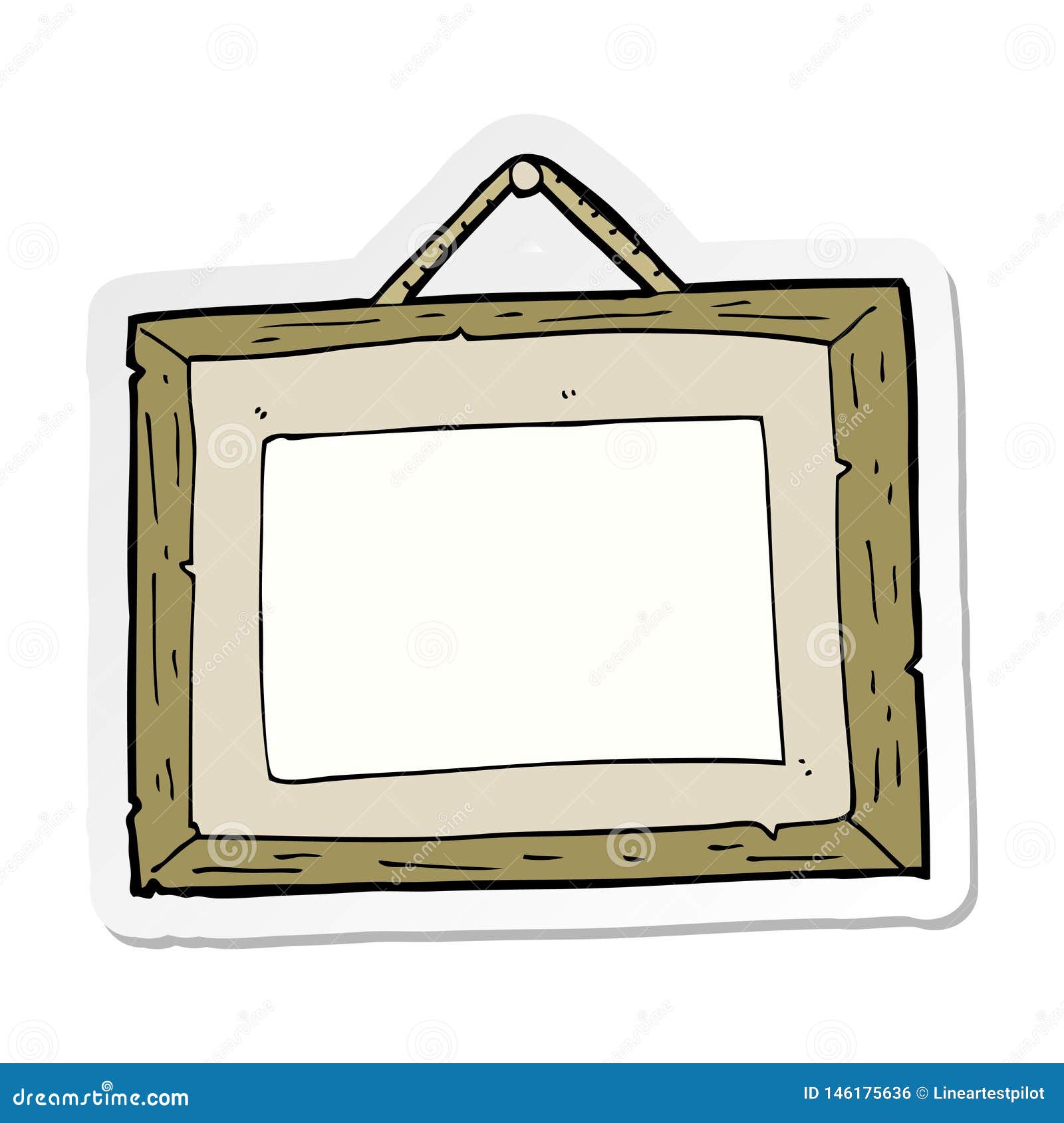 Sticker of a Cartoon Picture Frame Stock Vector - Illustration of line ...