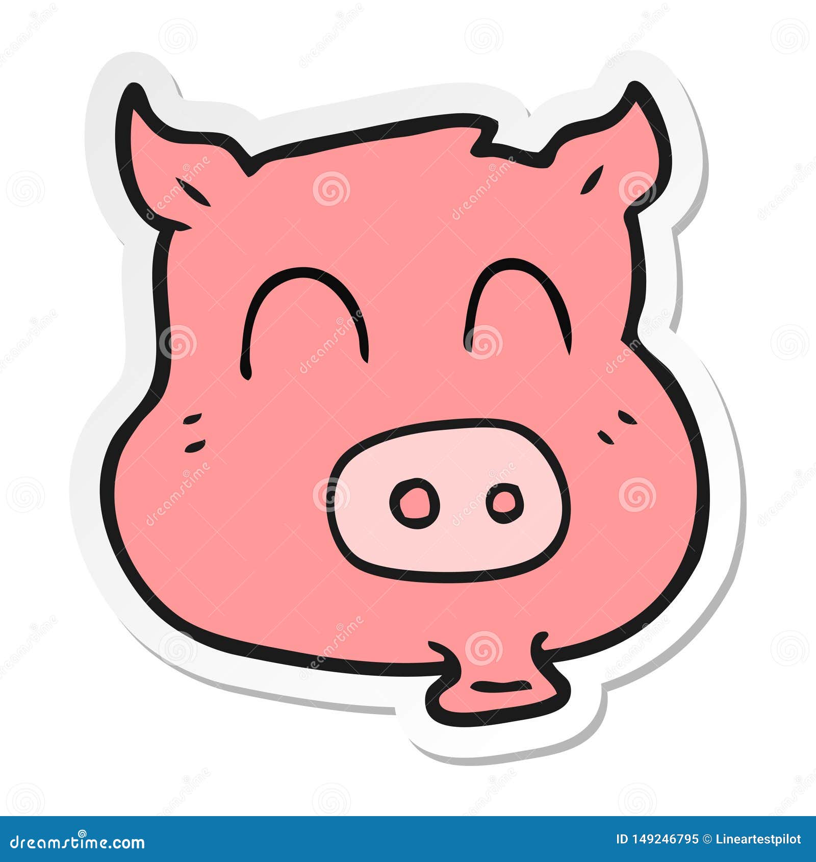 Sticker of a cartoon pig stock vector. Illustration of clip - 149246795