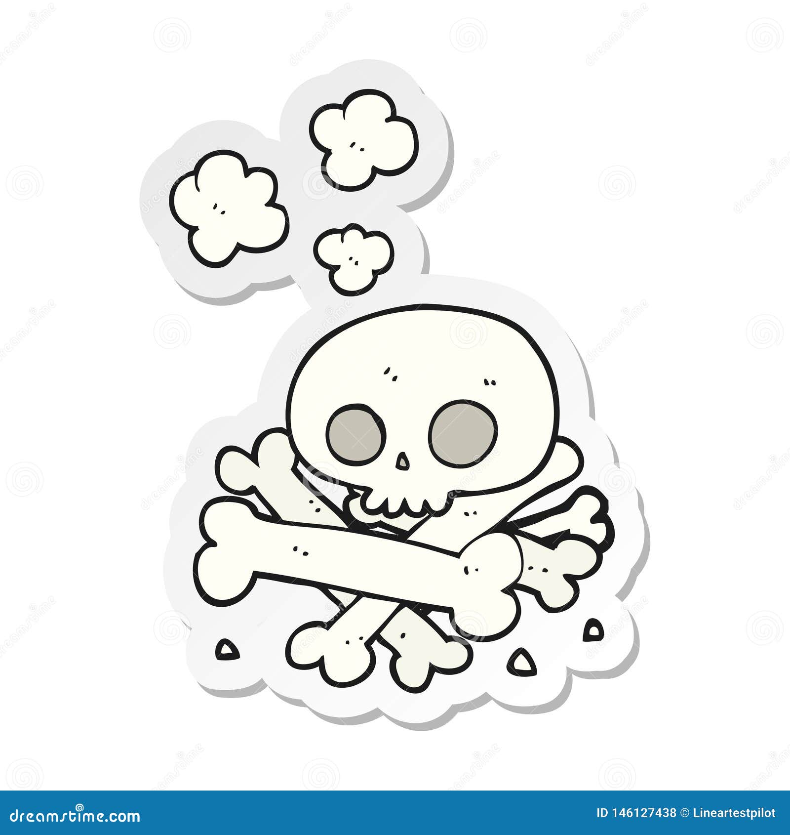 Sticker of a Cartoon Pile of Bones Stock Vector - Illustration of funny ...