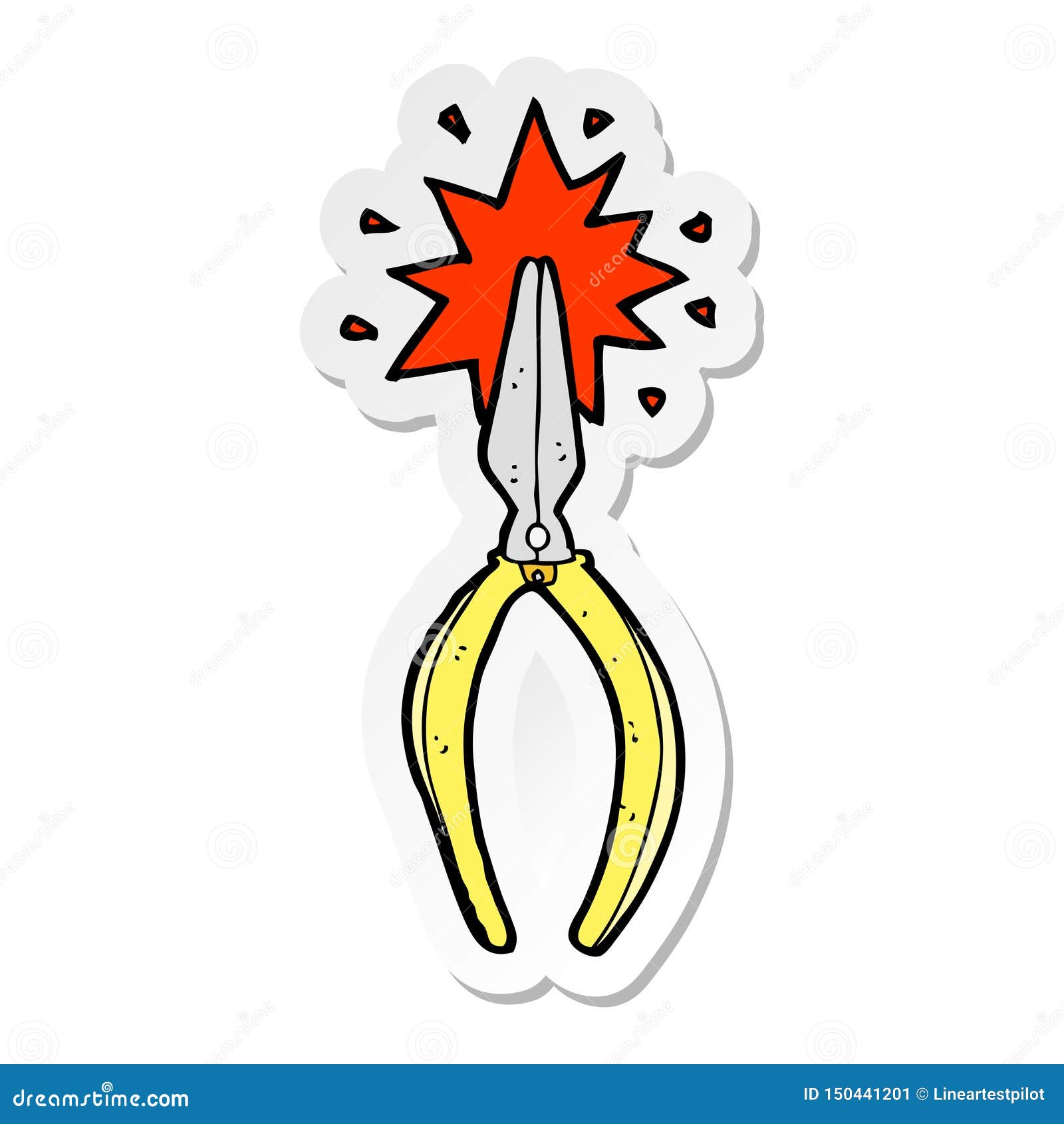 Sticker of a Cartoon Pliers Stock Vector - Illustration of doodle ...
