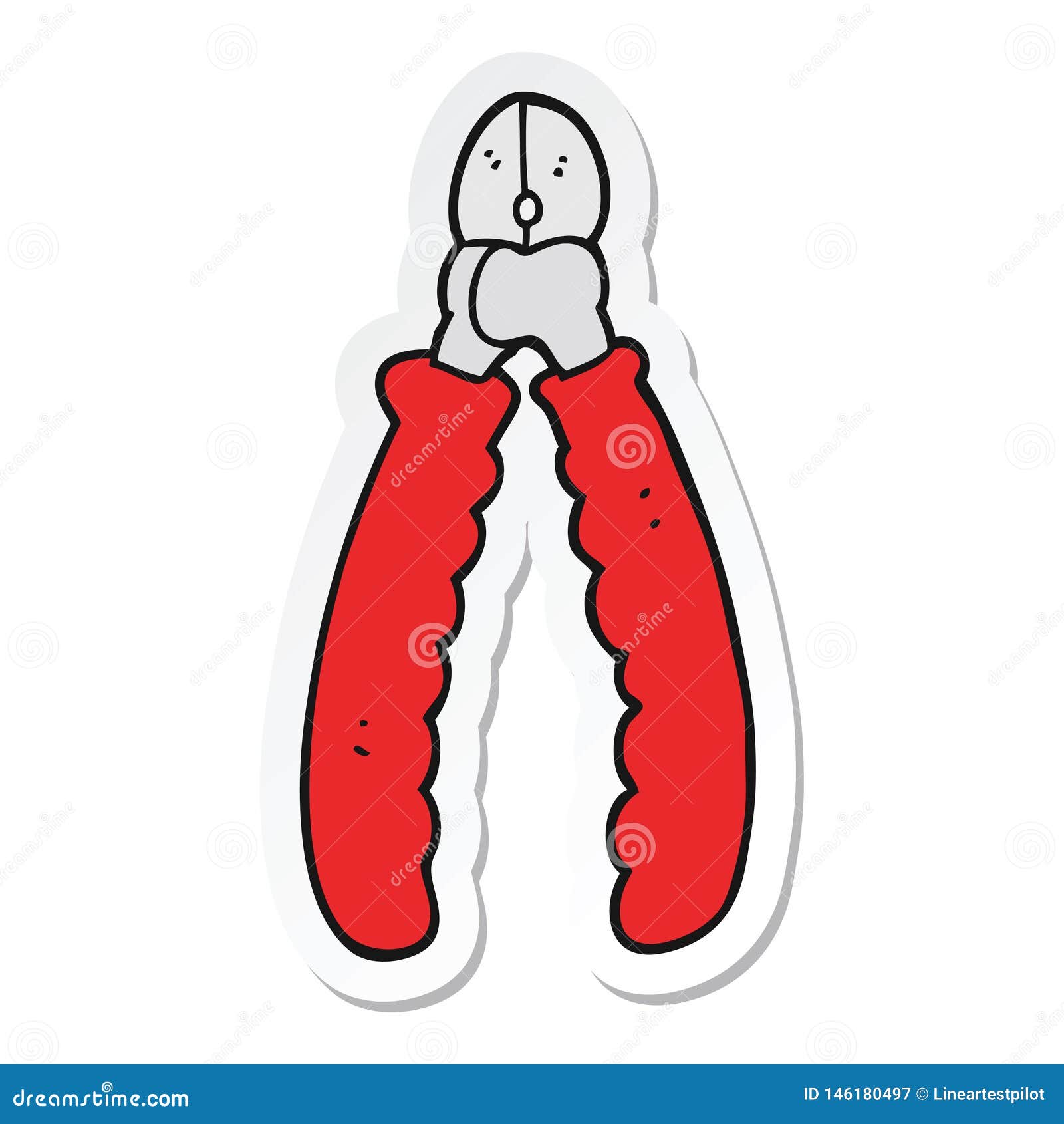 Sticker of a Cartoon Pliers Stock Vector - Illustration of objects ...