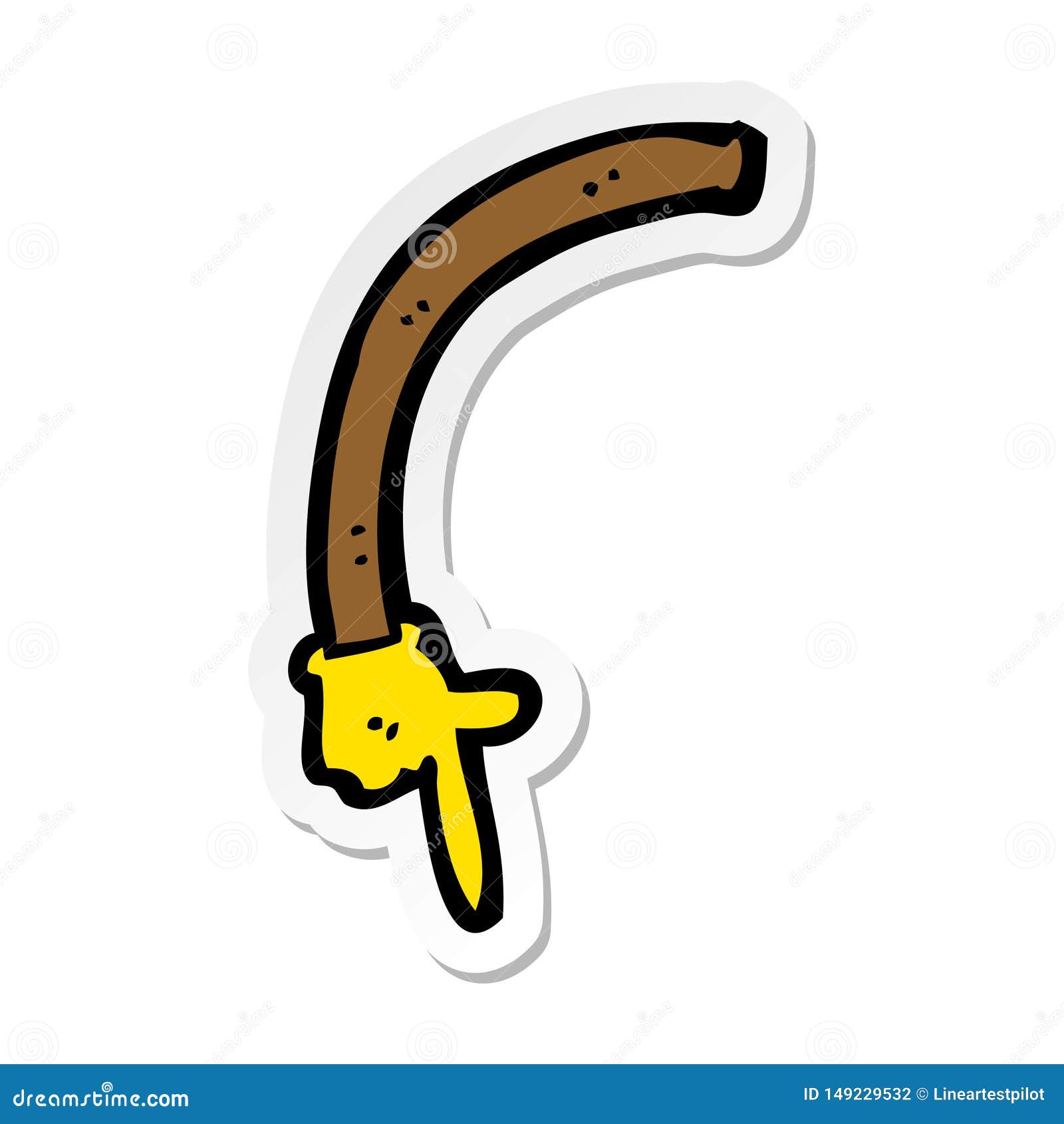 Sticker of a Cartoon Pointing Arm Stock Vector - Illustration of line ...