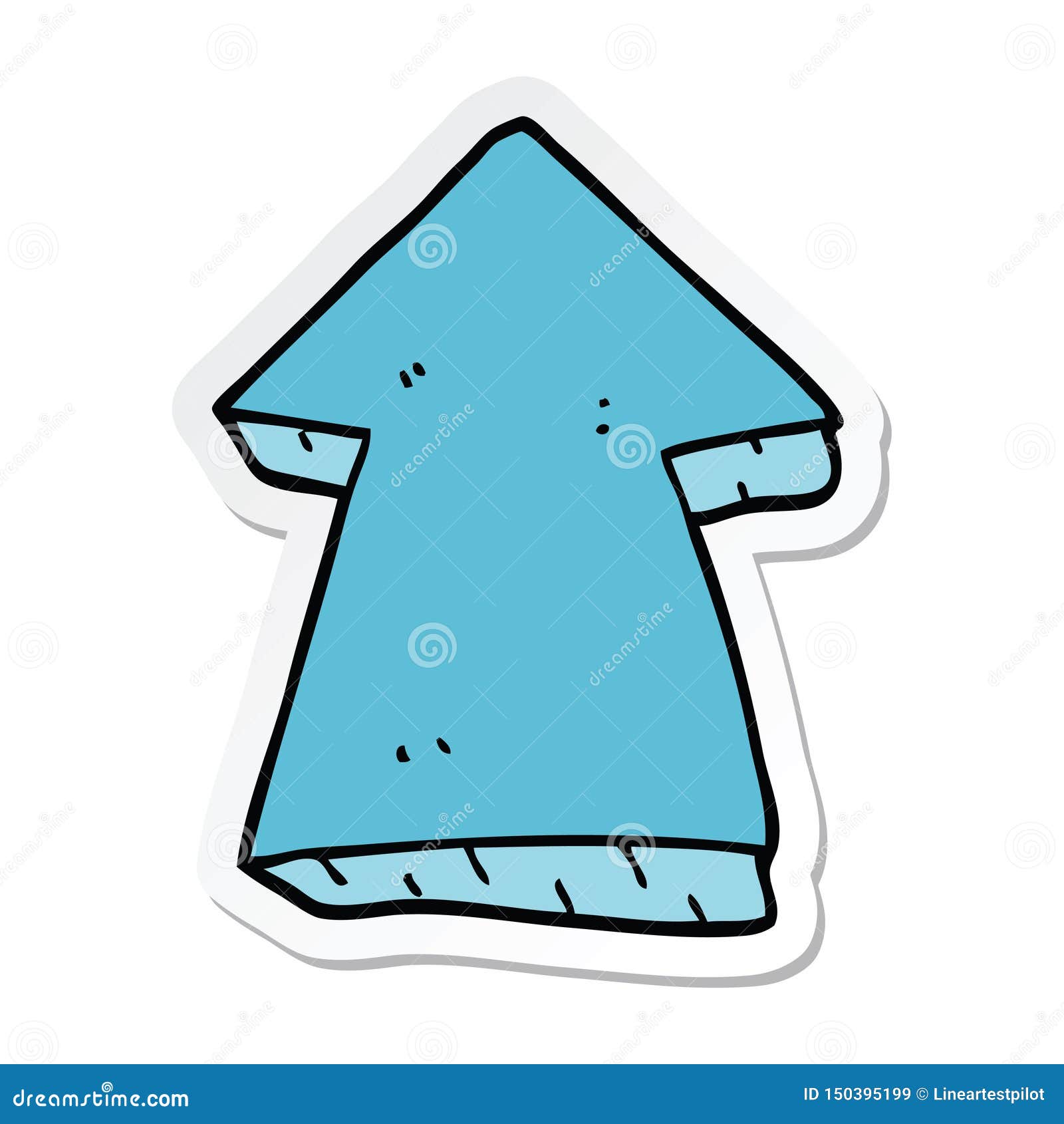 Sticker of a Cartoon Pointing Arrow Stock Vector - Illustration of ...