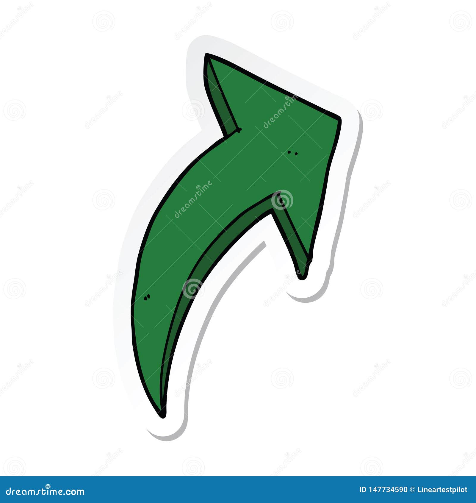 Sticker of a Cartoon Pointing Arrow Stock Vector - Illustration of ...