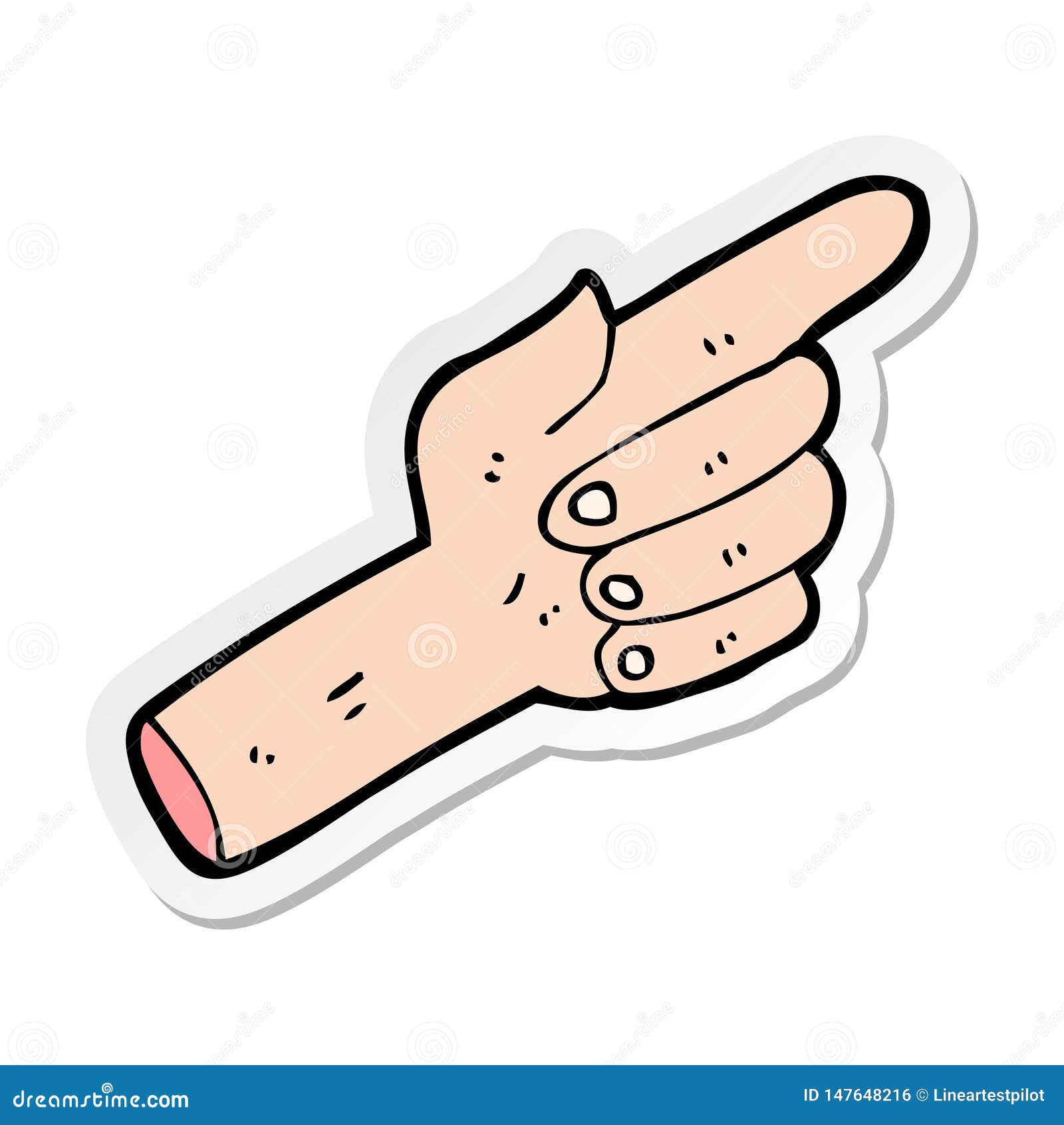 Sticker of a Cartoon Pointing Hand Stock Vector - Illustration of ...