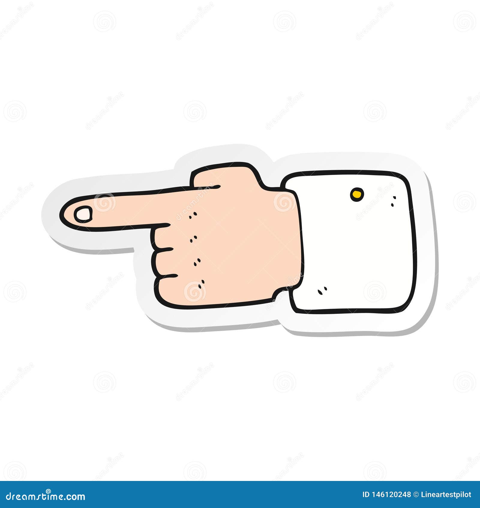 Sticker of a Cartoon Pointing Hand Stock Vector - Illustration of ...