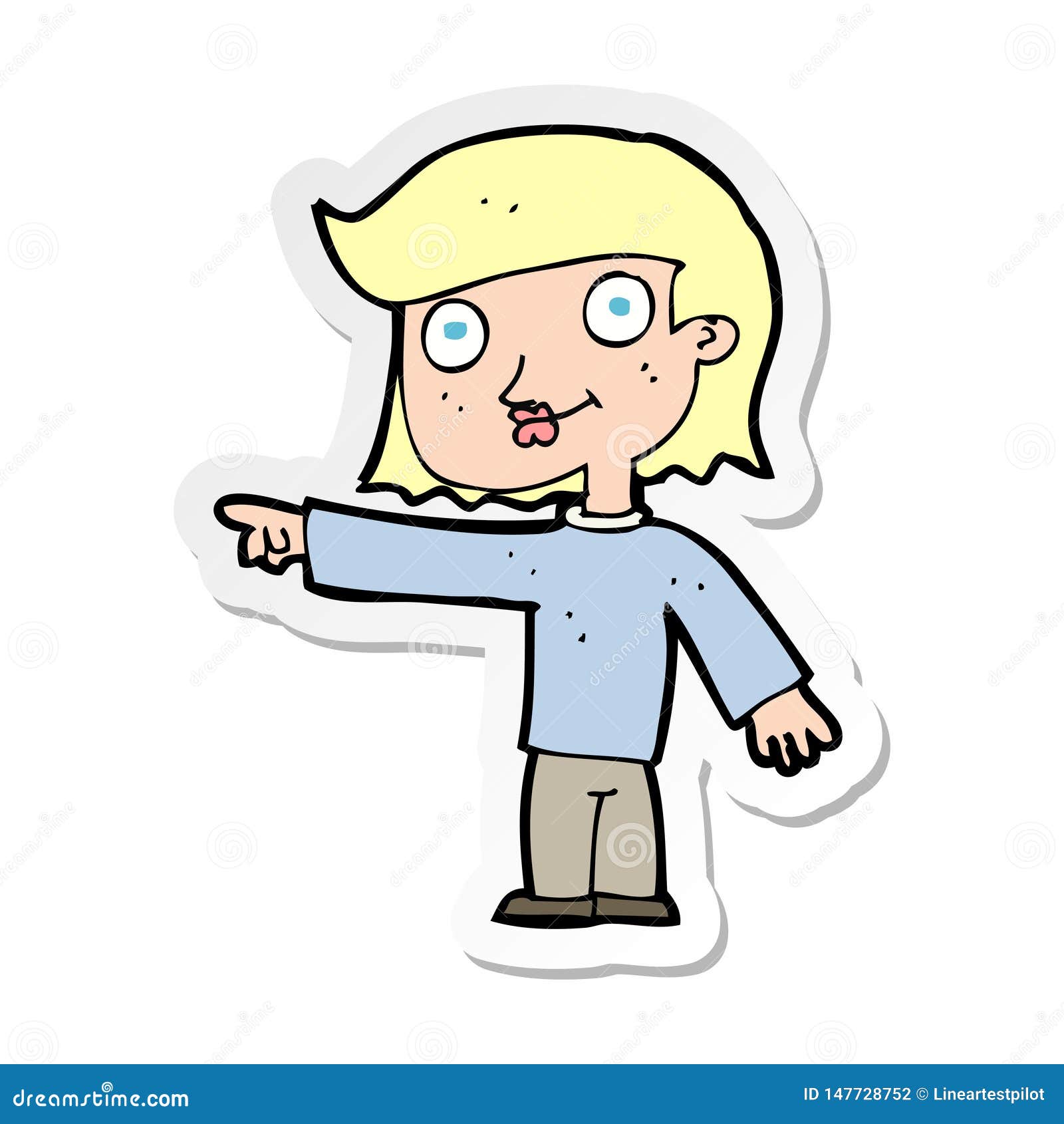 Sticker Person People Pointing Gesture Direction Happy Woman Female ...