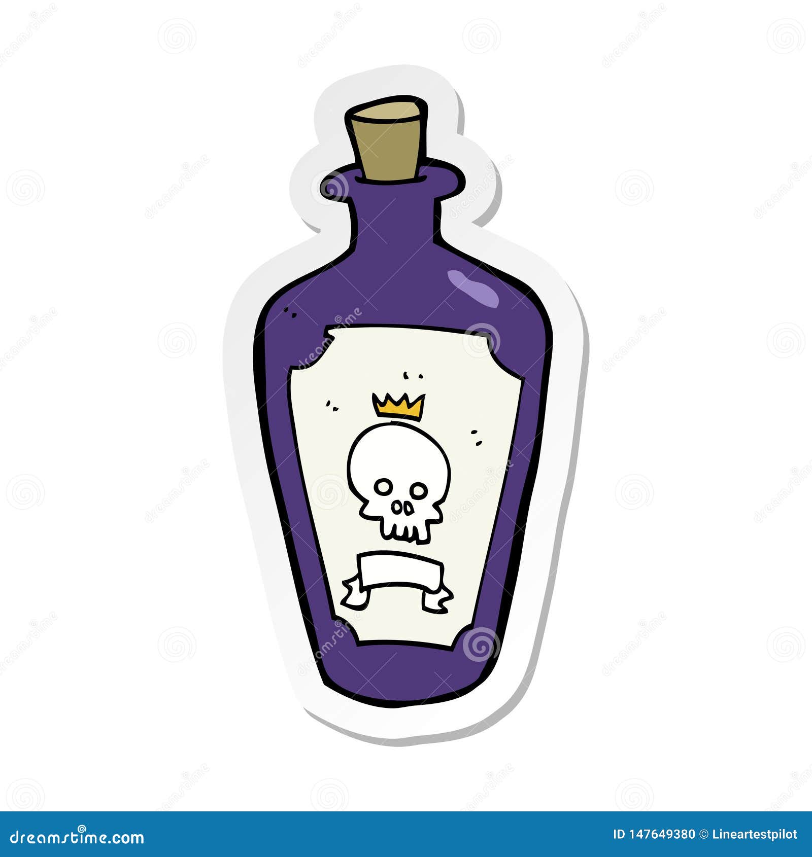Sticker of a Cartoon Poison Stock Vector - Illustration of hand ...