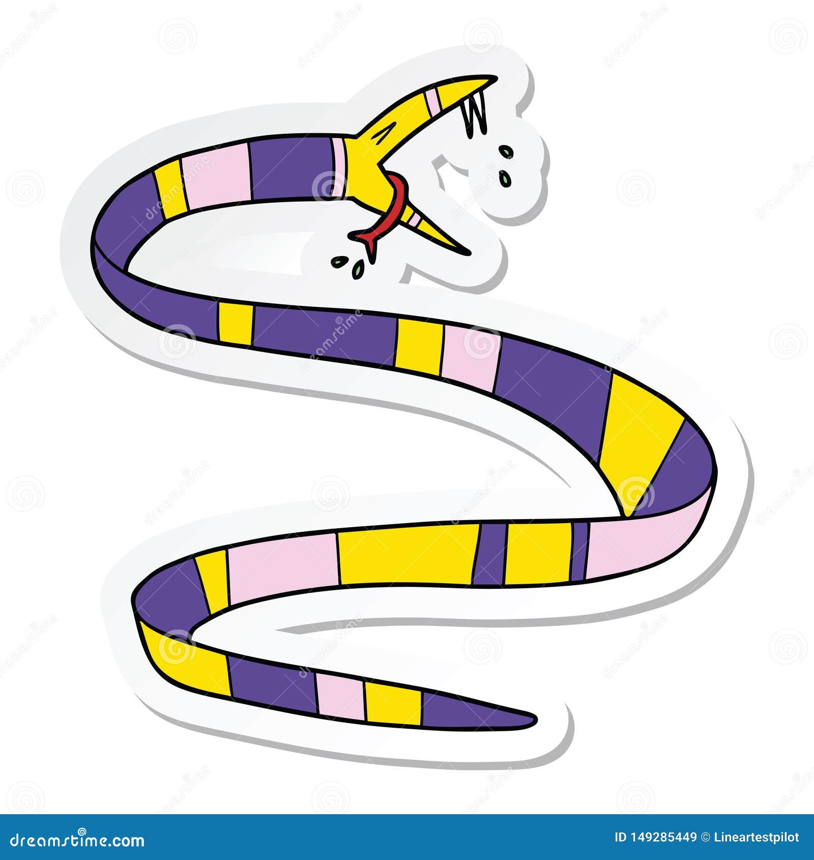 Sticker of a Cartoon Poisonous Snake Stock Vector - Illustration of ...