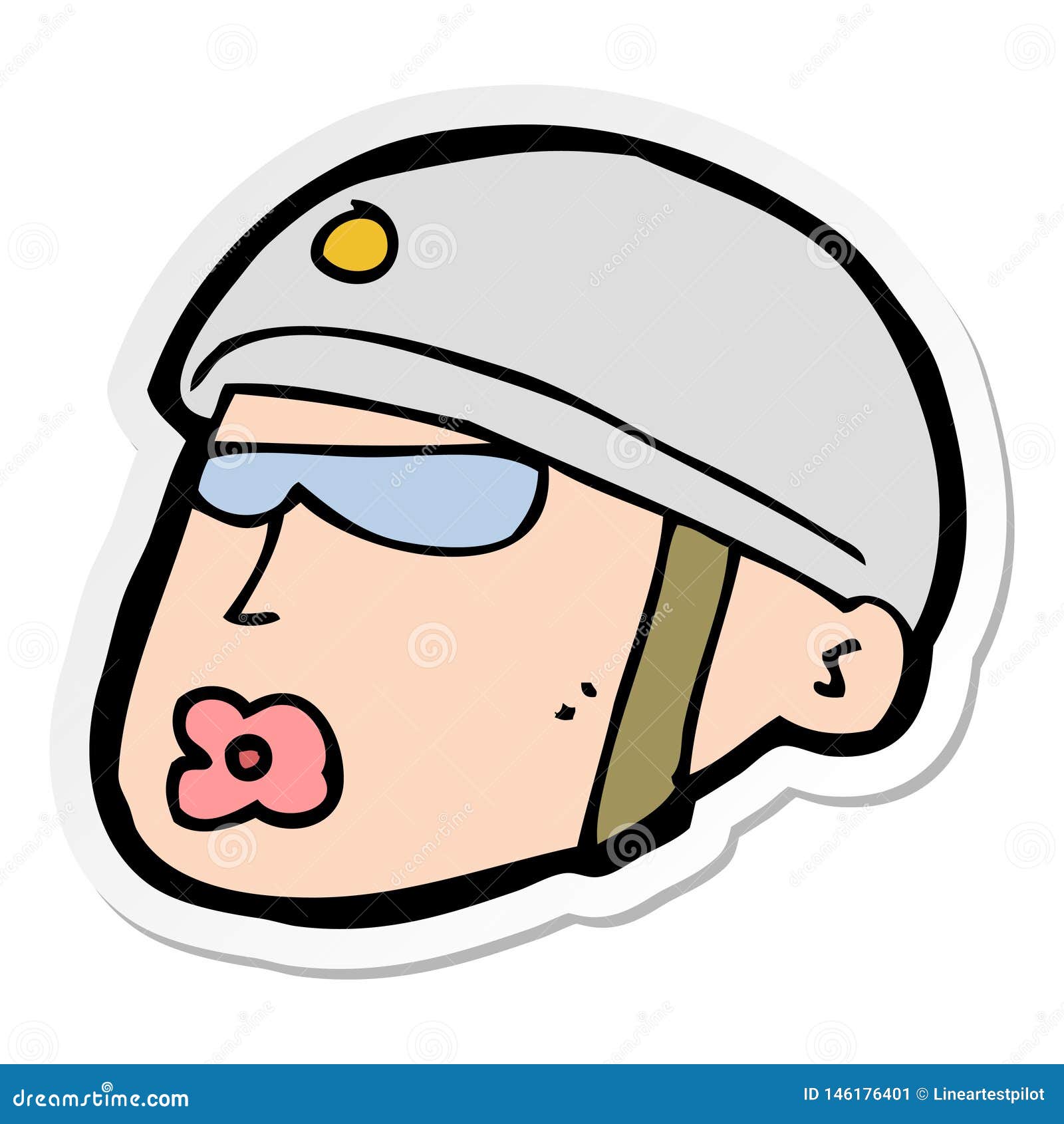 Sticker of a Cartoon Policeman Head Stock Vector - Illustration of ...