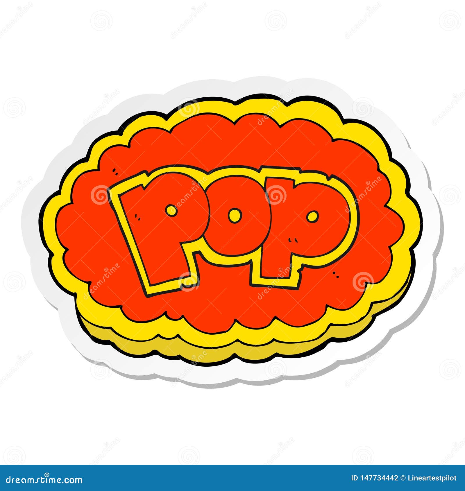 Sticker of a Cartoon POP Symbol Stock Vector - Illustration of retro ...