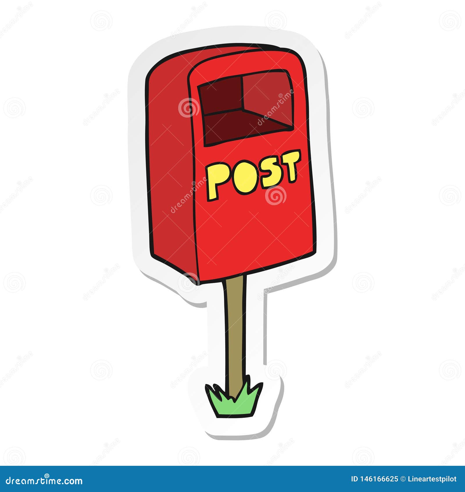 Sticker of a Cartoon Post Box Stock Vector - Illustration of icon ...