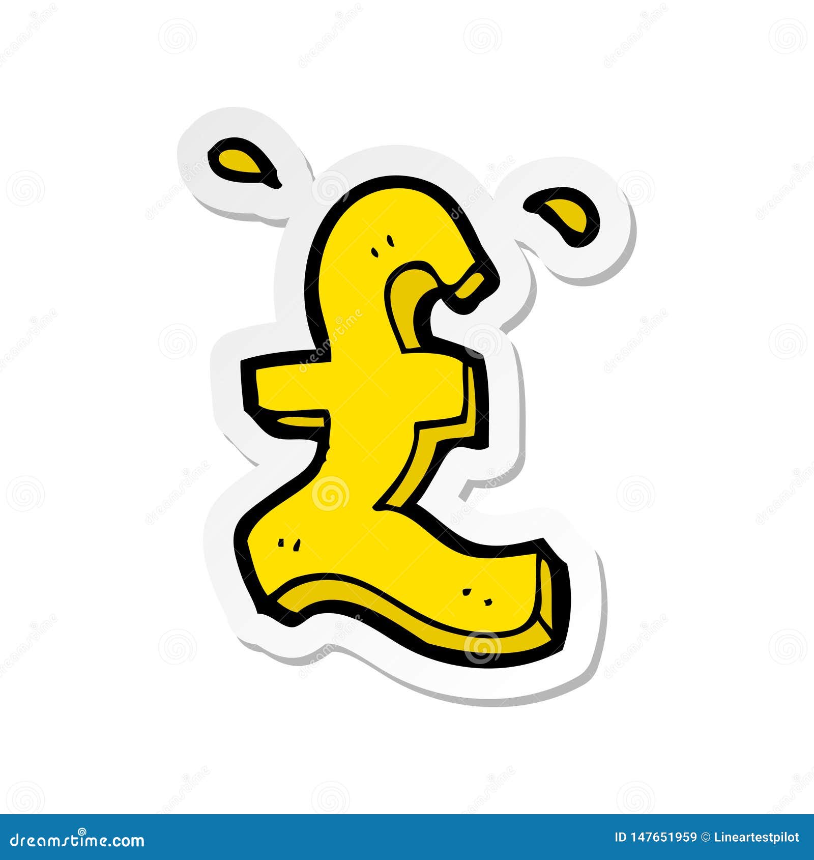 Sticker of a Cartoon Pound Symbol Stock Vector - Illustration of doodle ...