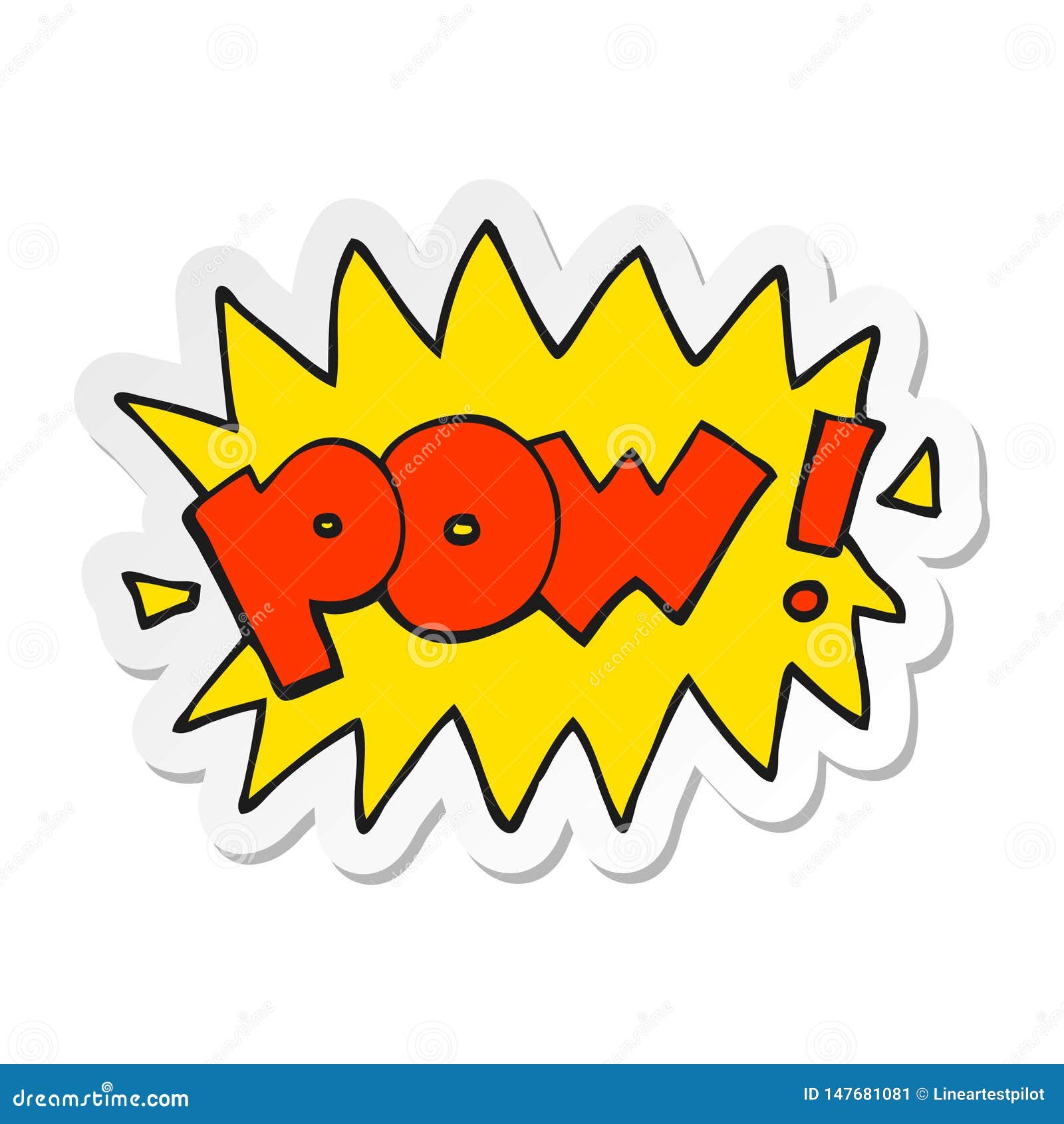 Sticker of a Cartoon Pow Symbol Stock Vector - Illustration of doodle ...