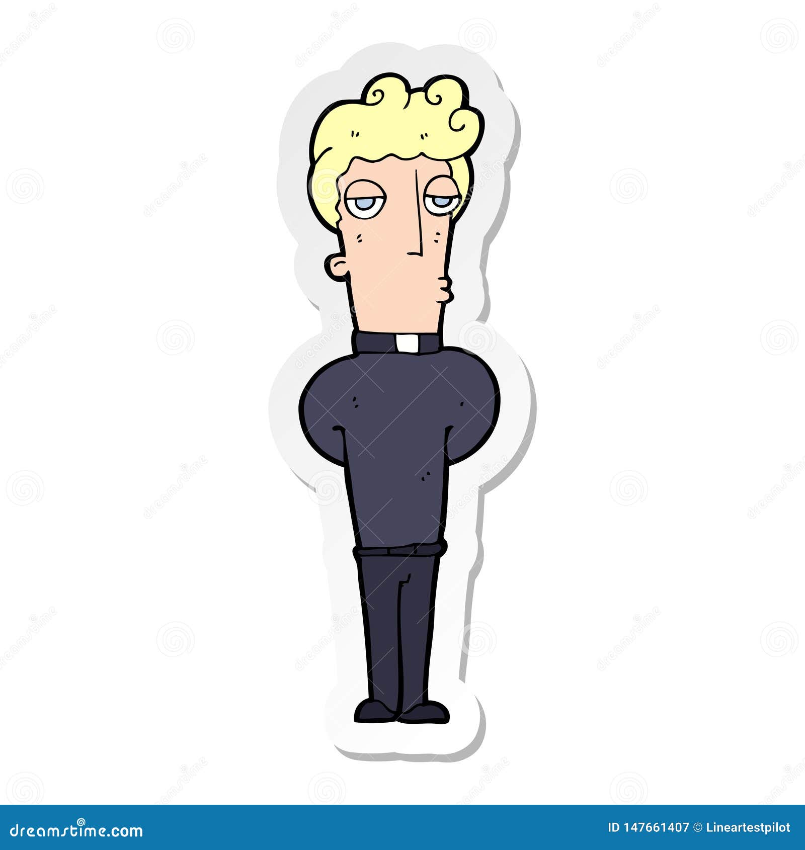 Sticker of a Cartoon Priest Stock Vector - Illustration of design ...