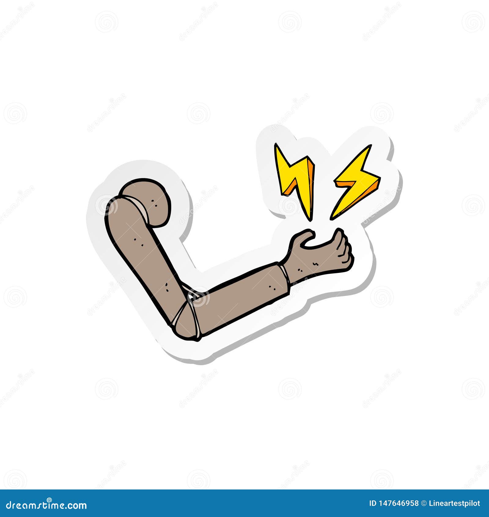 Sticker of a Cartoon Prosthetic Arm Stock Vector - Illustration of sign ...