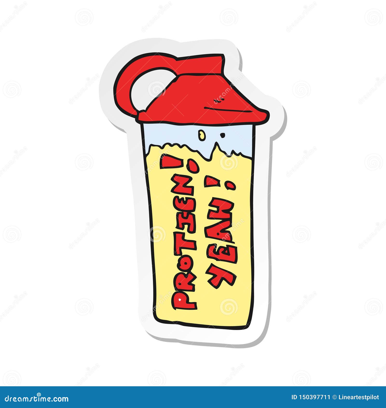 Sticker of a Cartoon Protein Shake Stock Vector - Illustration of ...