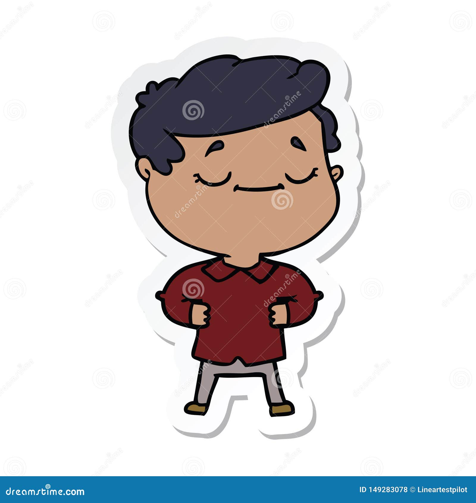 Sticker of a Cartoon Proud Man Stock Vector - Illustration of decal ...