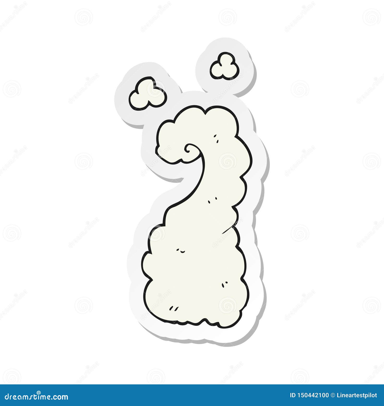 Cartoon Puff Cloud Blue Background For Text Template | CartoonDealer ...