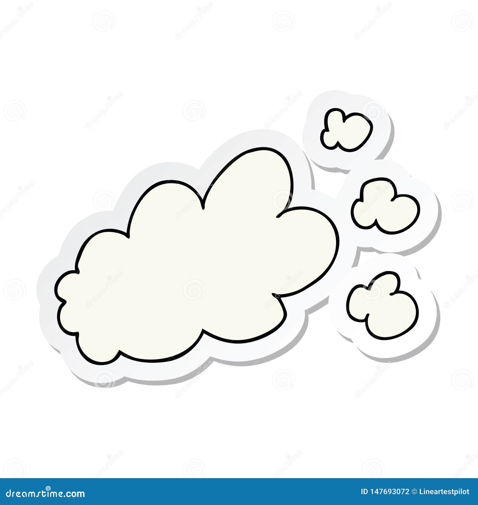 Cartoon Puff Cloud Blue Background For Text Template | CartoonDealer ...
