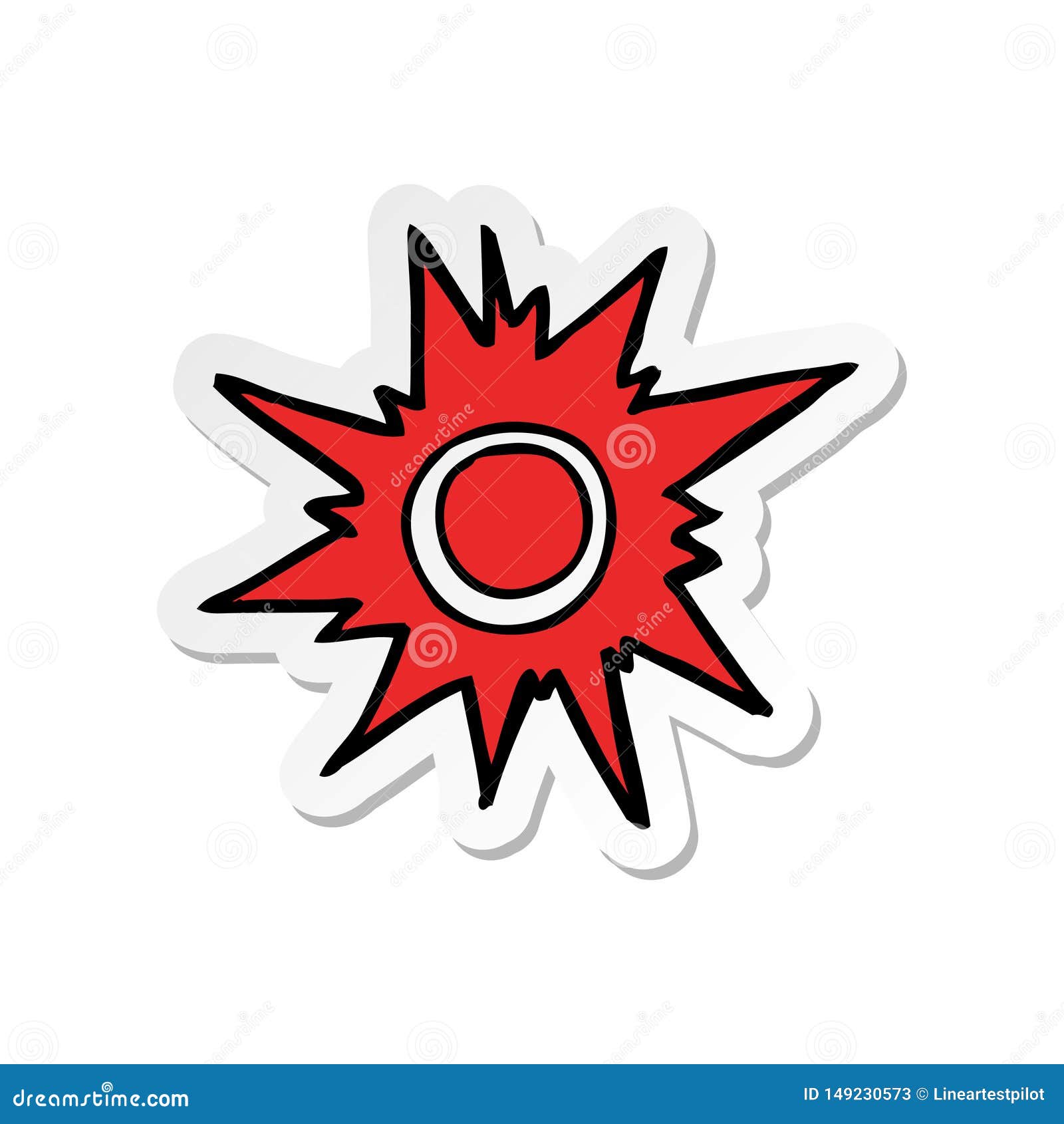 Sticker of a Cartoon Push Button Stock Vector - Illustration of design ...