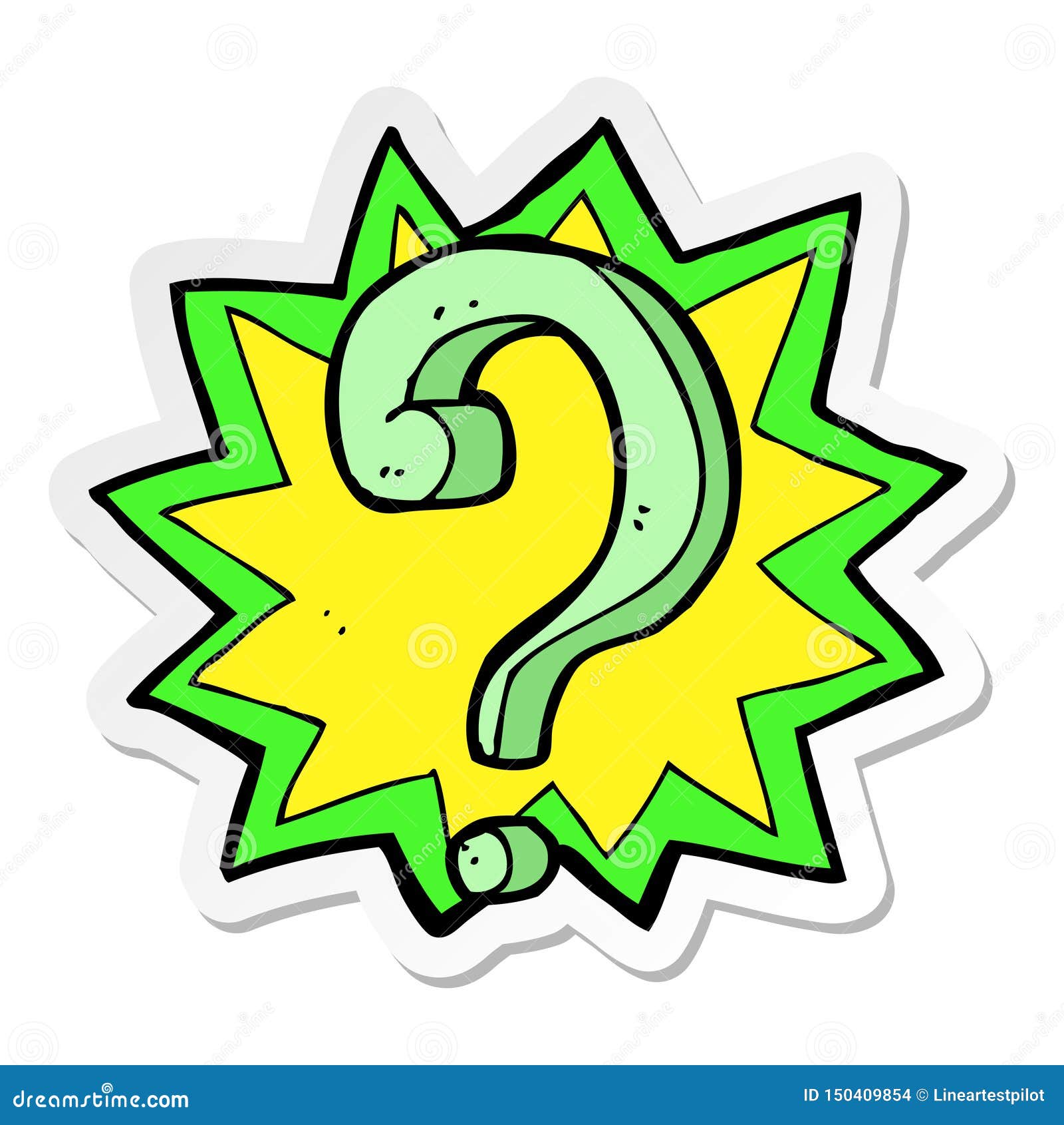 Sticker of a Cartoon Question Mark Stock Vector - Illustration of silly ...