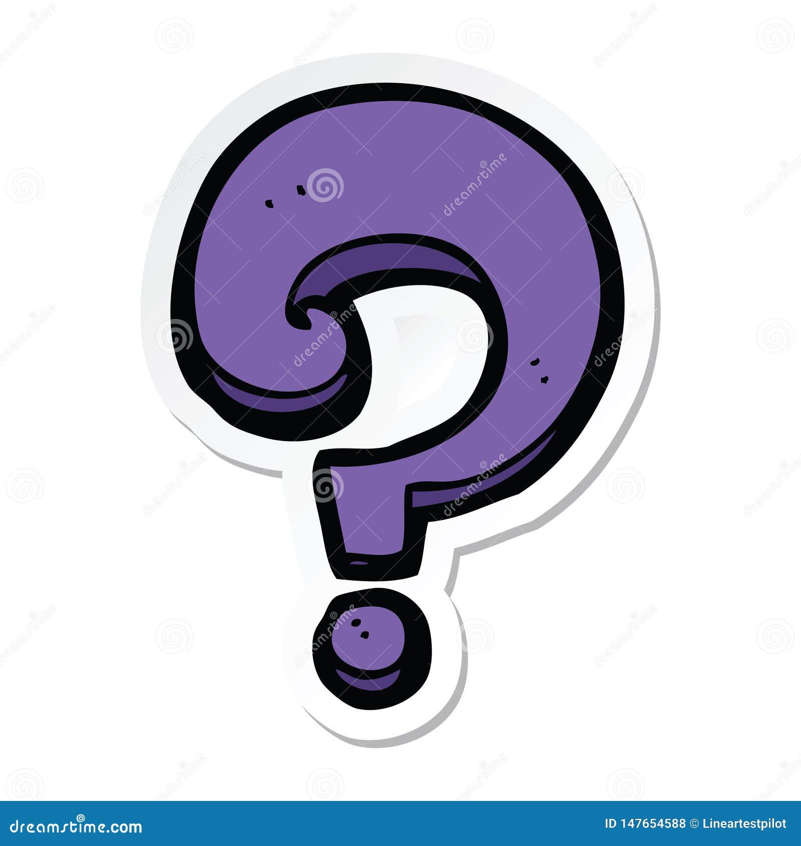 Sticker of a Cartoon Question Mark Stock Vector - Illustration of mark ...