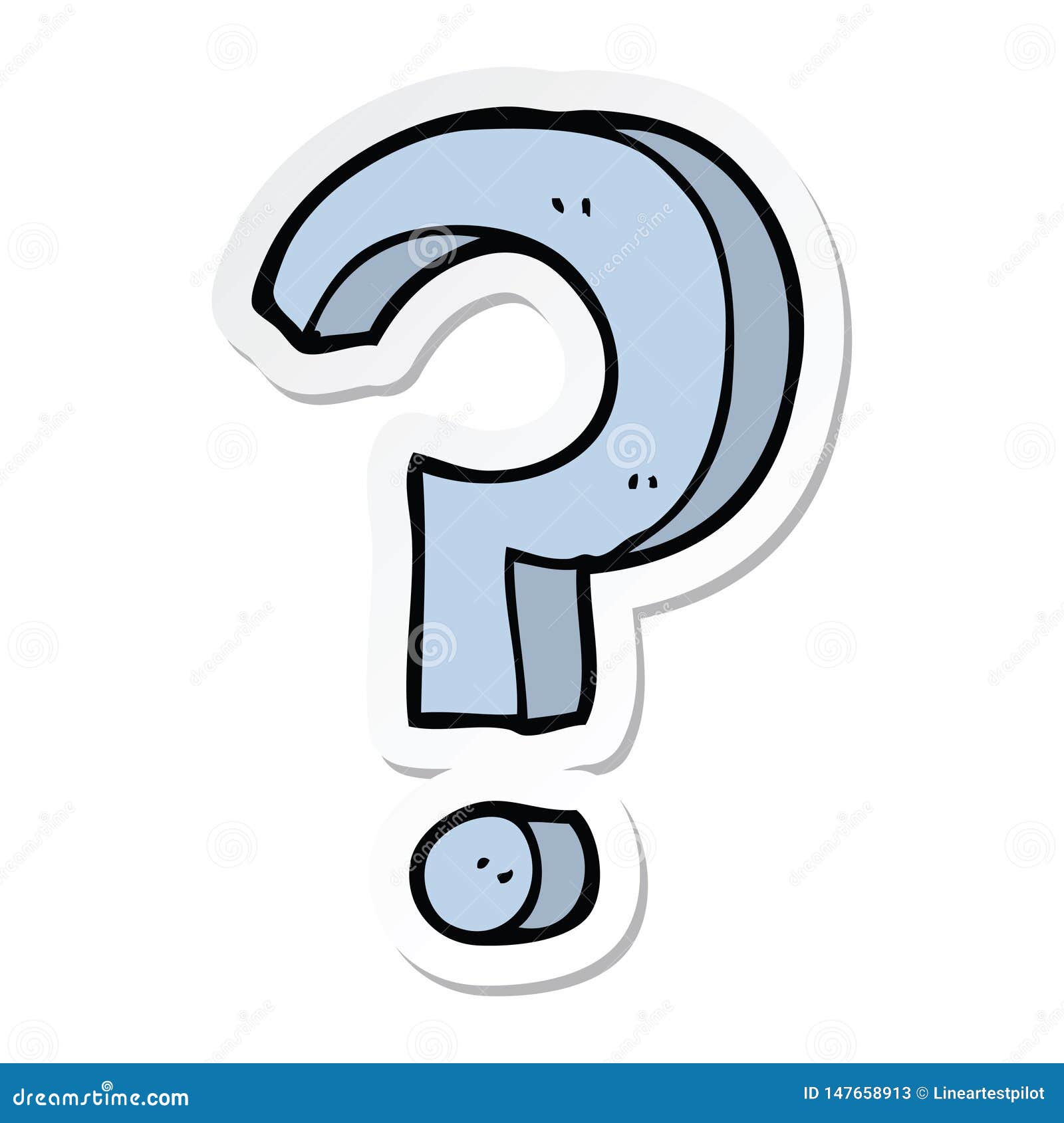 Sticker of a Cartoon Question Mark Stock Vector - Illustration of funny ...