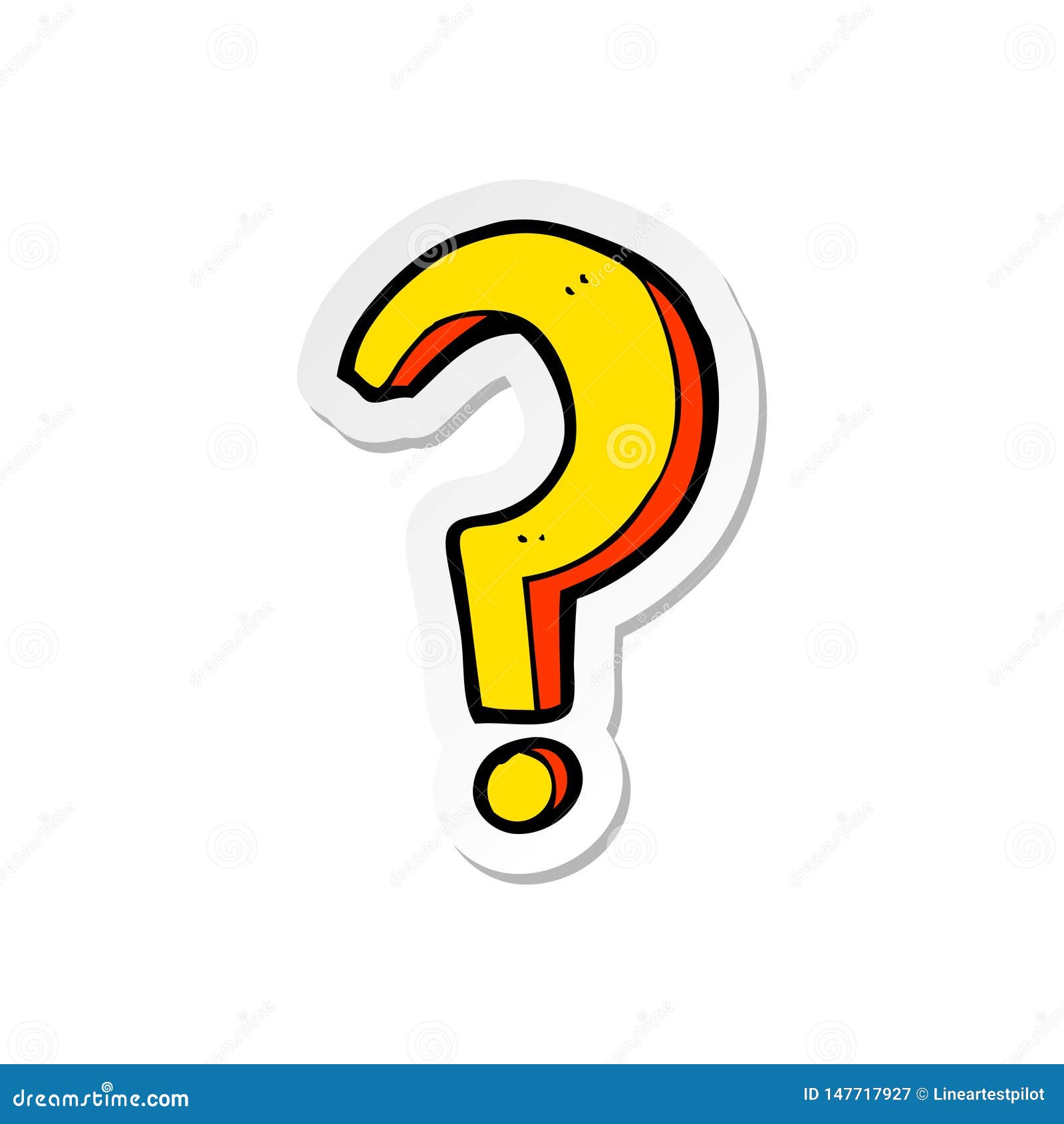 Sticker of a Cartoon Question Mark Stock Vector - Illustration of ...