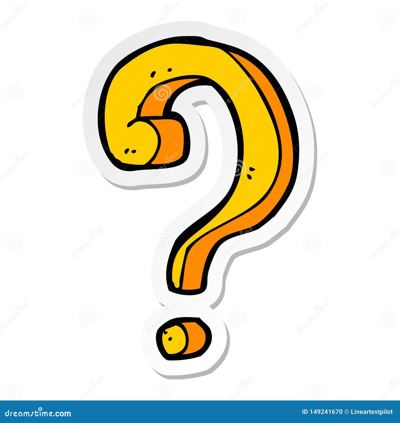Sticker of a Cartoon Question Mark Stock Vector - Illustration of retro ...