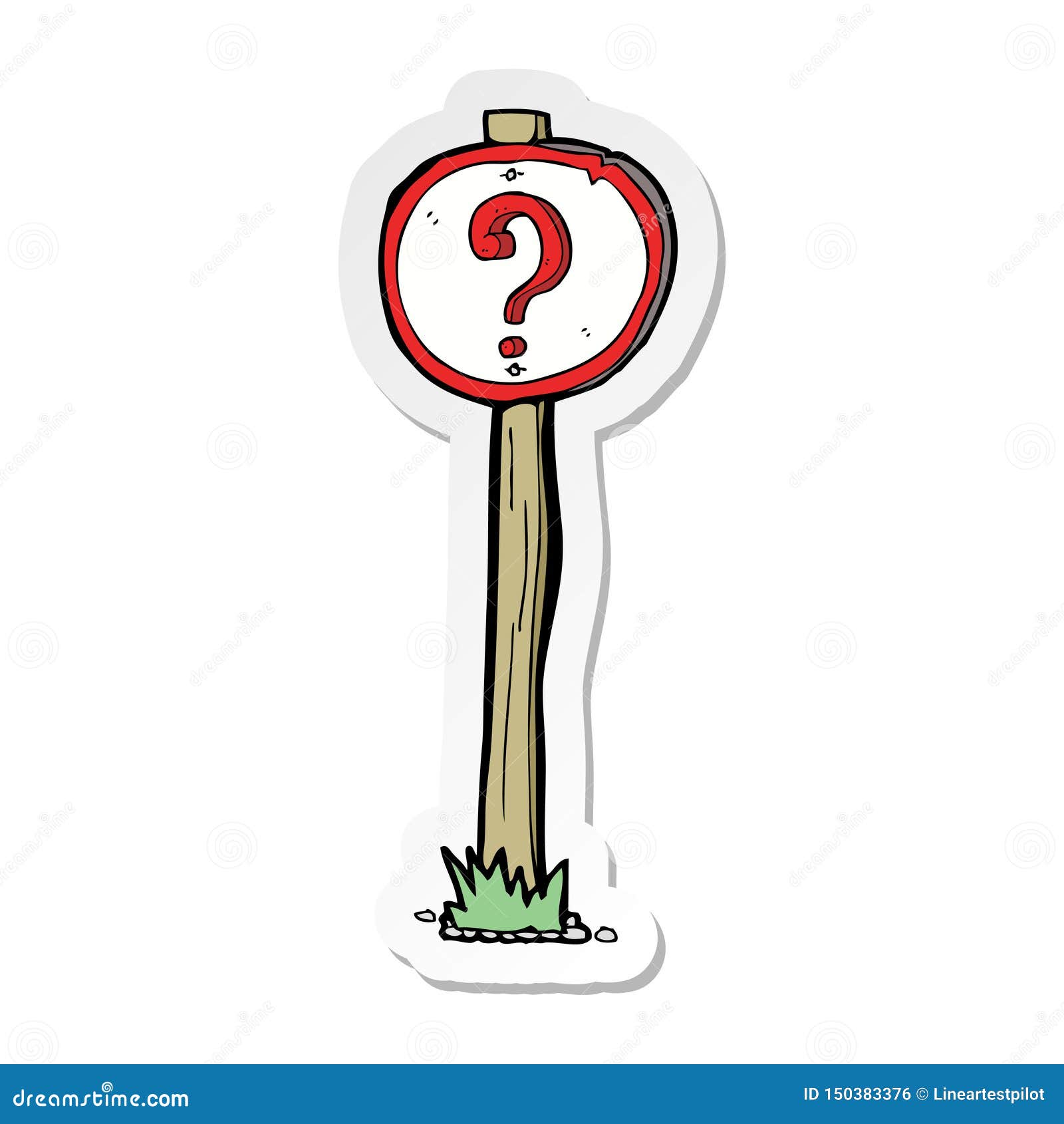 Sticker of a Cartoon Question Mark Sign Stock Vector - Illustration of ...